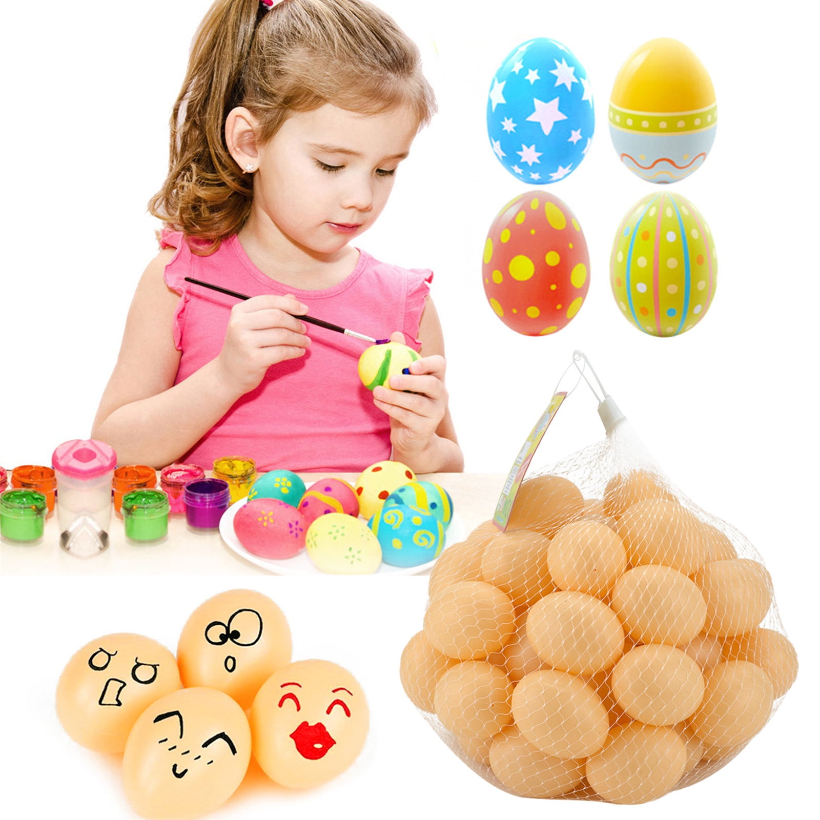 Easter Imitation Plastic Fake Eggs for DIY Hand-painted Doodle Art ...