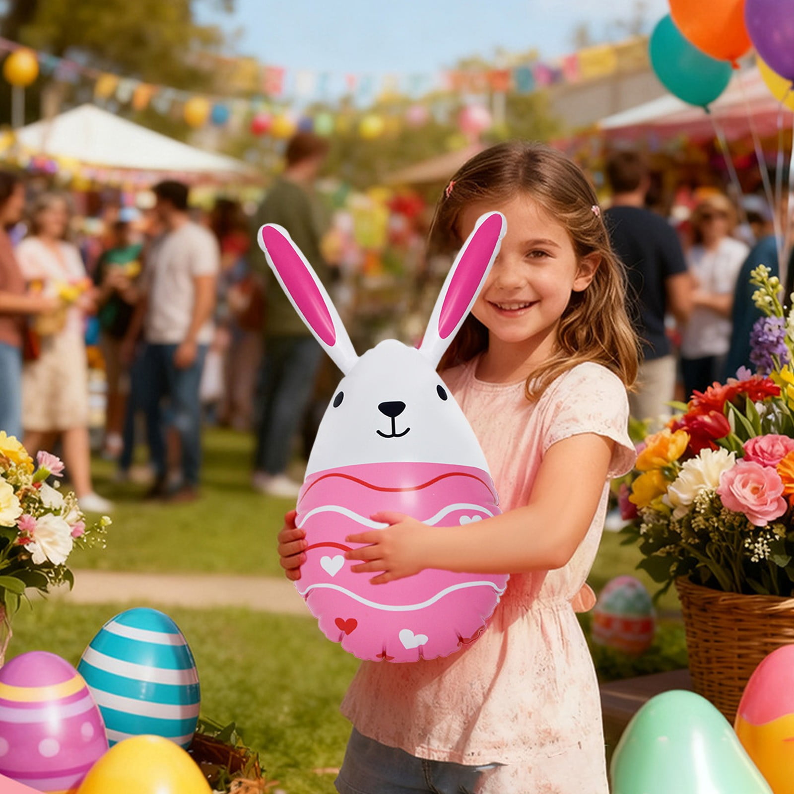 Easter Inflatable Decor Pink Easter Inflatable Egg Easter Decor Outdoor ...