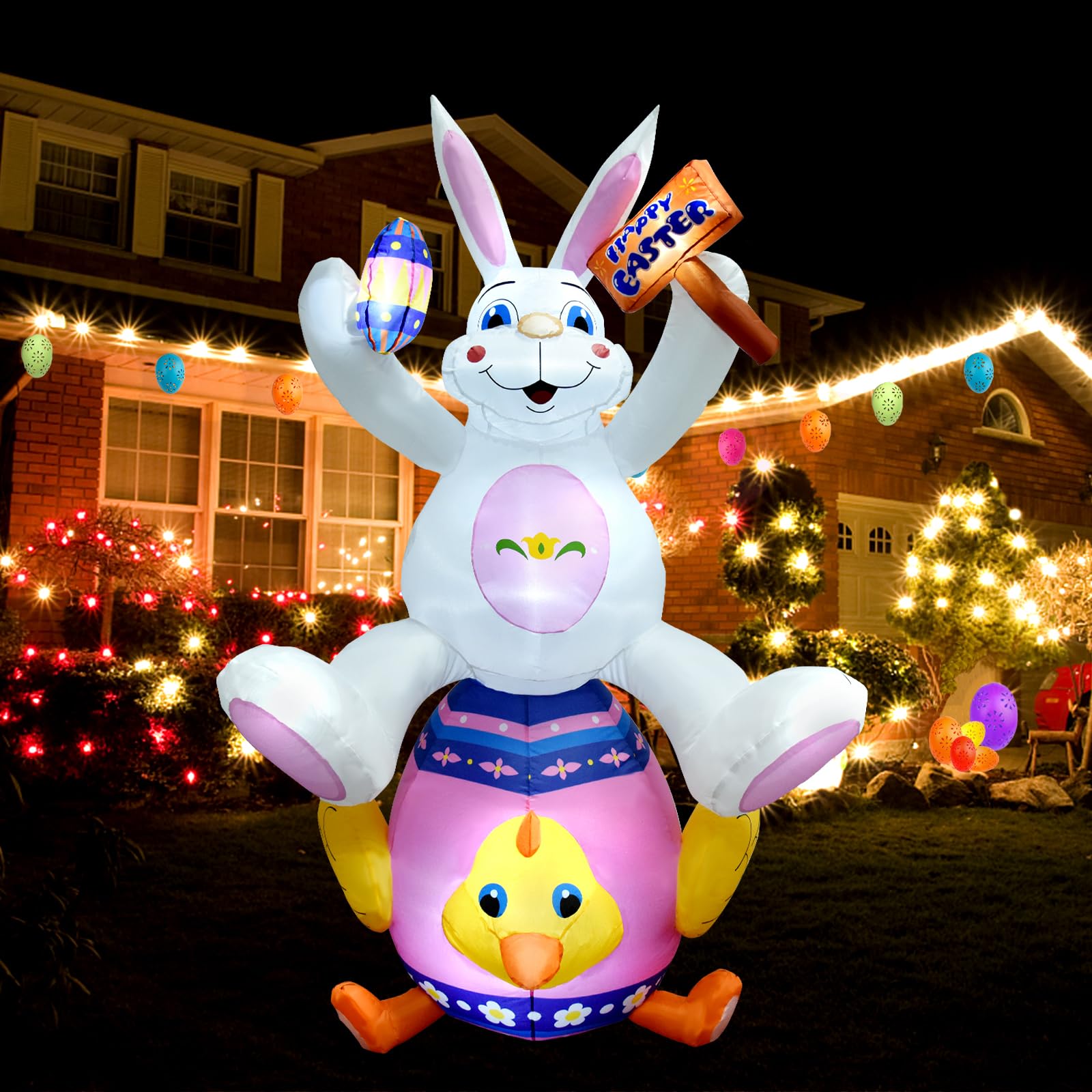 Easter Inflatables Outdoor Decoration: 6FT Easter Blow Up Yard ...