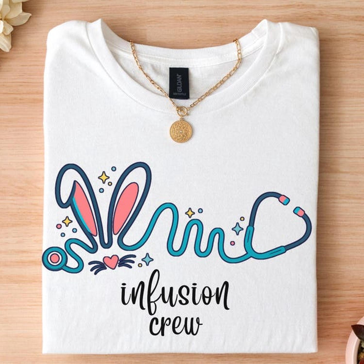 Easter Infusion Nurse Crew S1Hirt, Bunntethoscope Hospital Unit Top ...