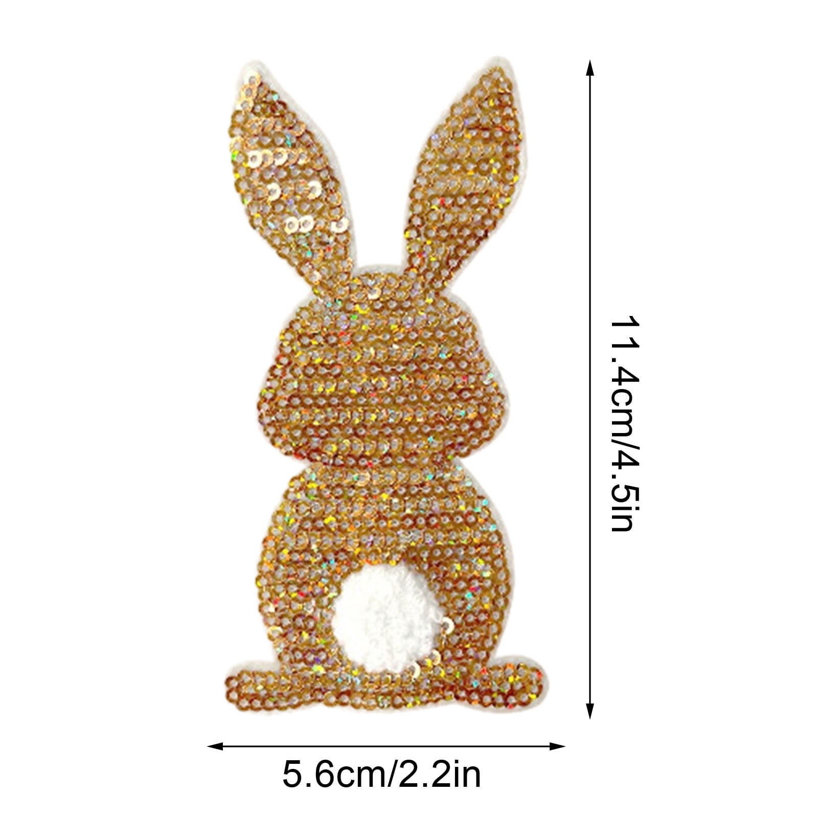 Easter Iron on Patches, Sparkle Bunny Sequin Patches for Clothes,Cute Rabbit Embroidered Patches ...