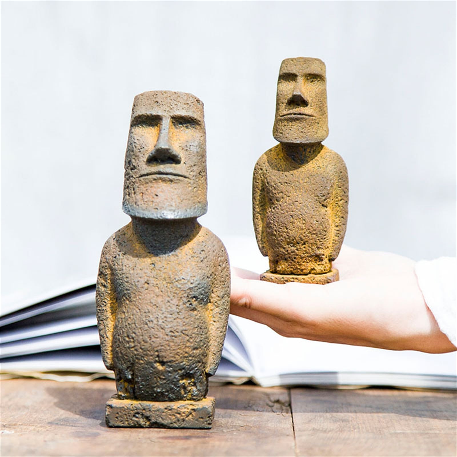 Easter Island Moai Statue Craft Ornament, Handmade Cast Iron Home ...