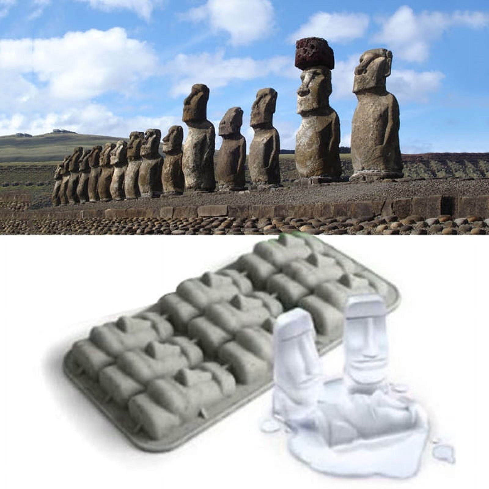 Easter Island Moai Stone Statues Ice Tray Ice Cubes DIY Mould Pudding ...