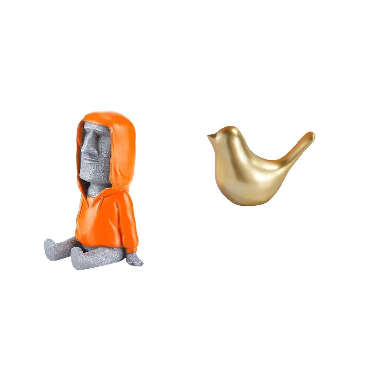 Easter Island Statue Moai Head Bird Figurine Resin Material for Living ...