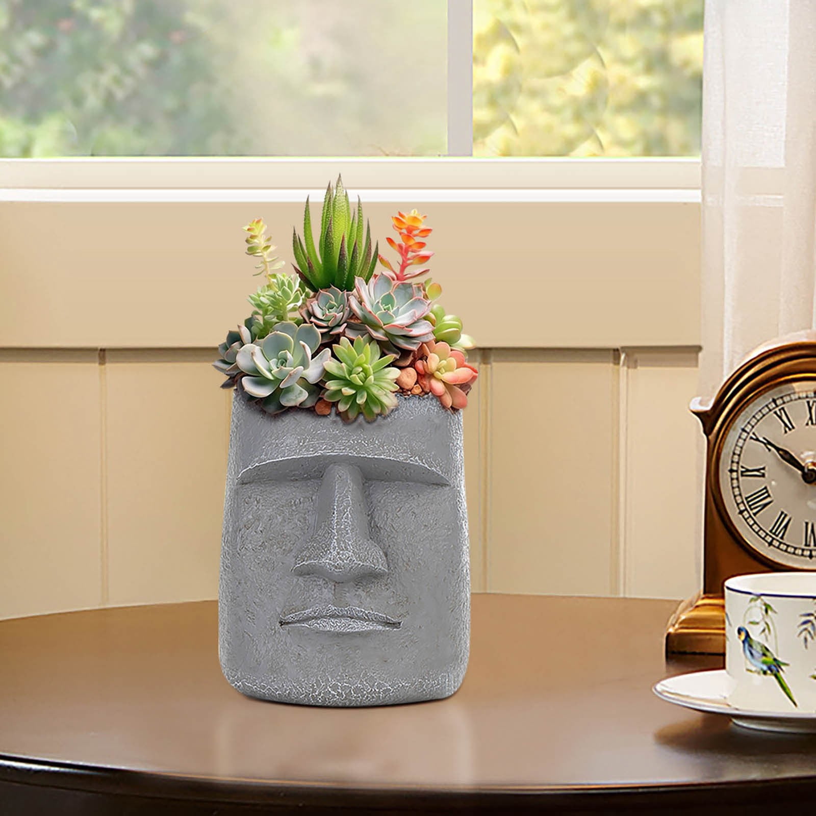 Easter Island Statue Shaped Flower Pot, Home Decoration Flower Pot ...