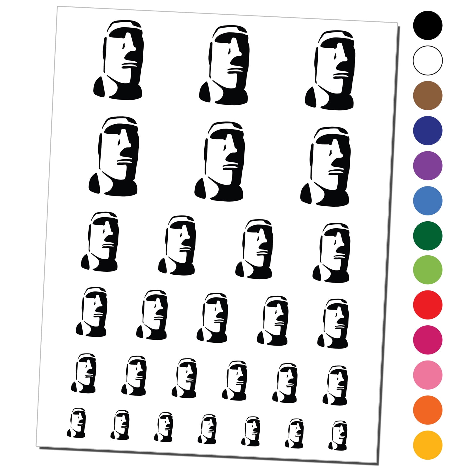 Easter Island Statue Stone Head Monument Water Resistant Temporary ...