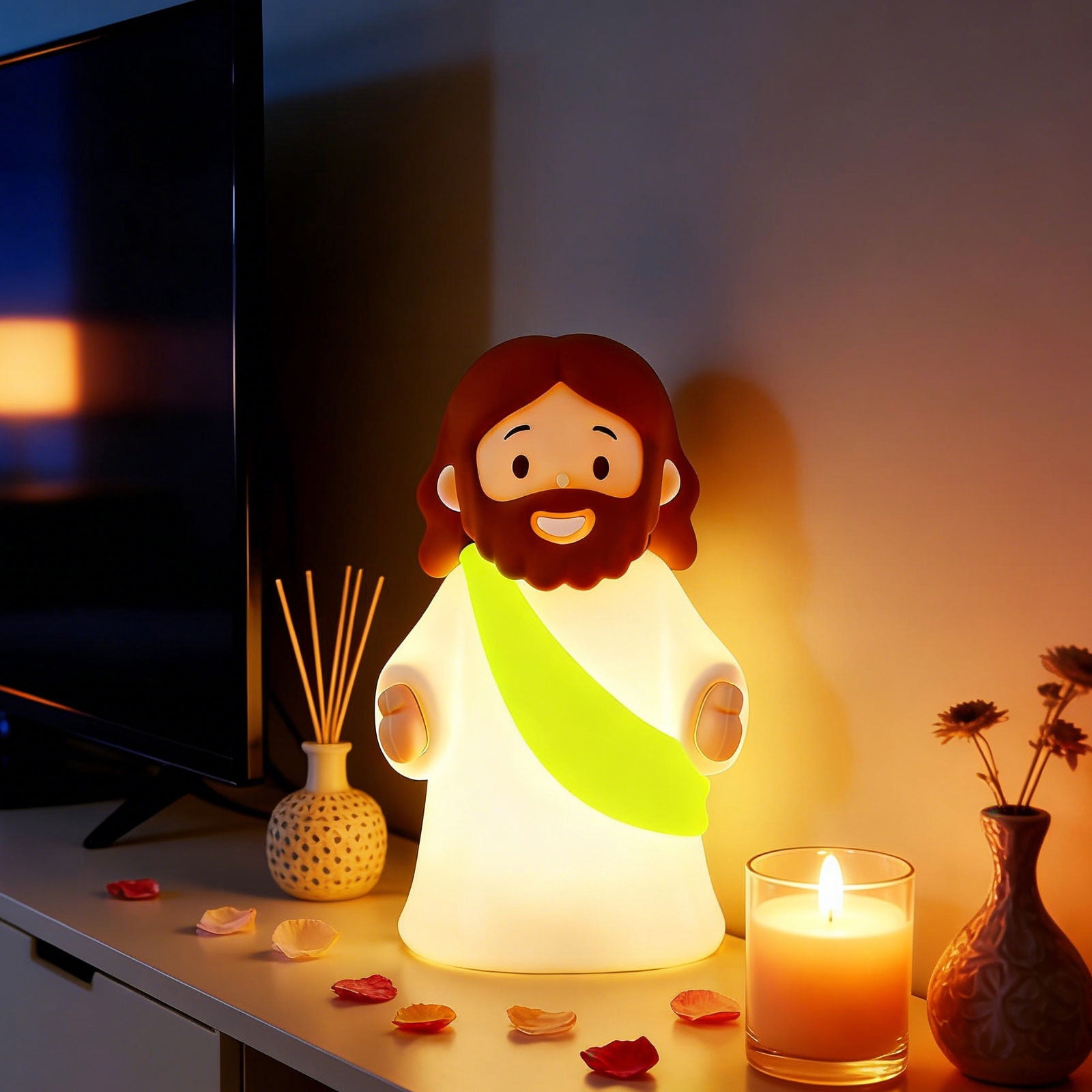Easter Jesus Night Light Rechargeable Bedside Night Light Dimmable ...