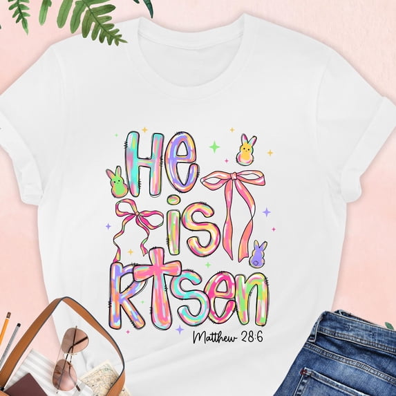 Easter Jesus Shirt He Is Risen Easter Mom Gift Girl Easter Tee Easter ...
