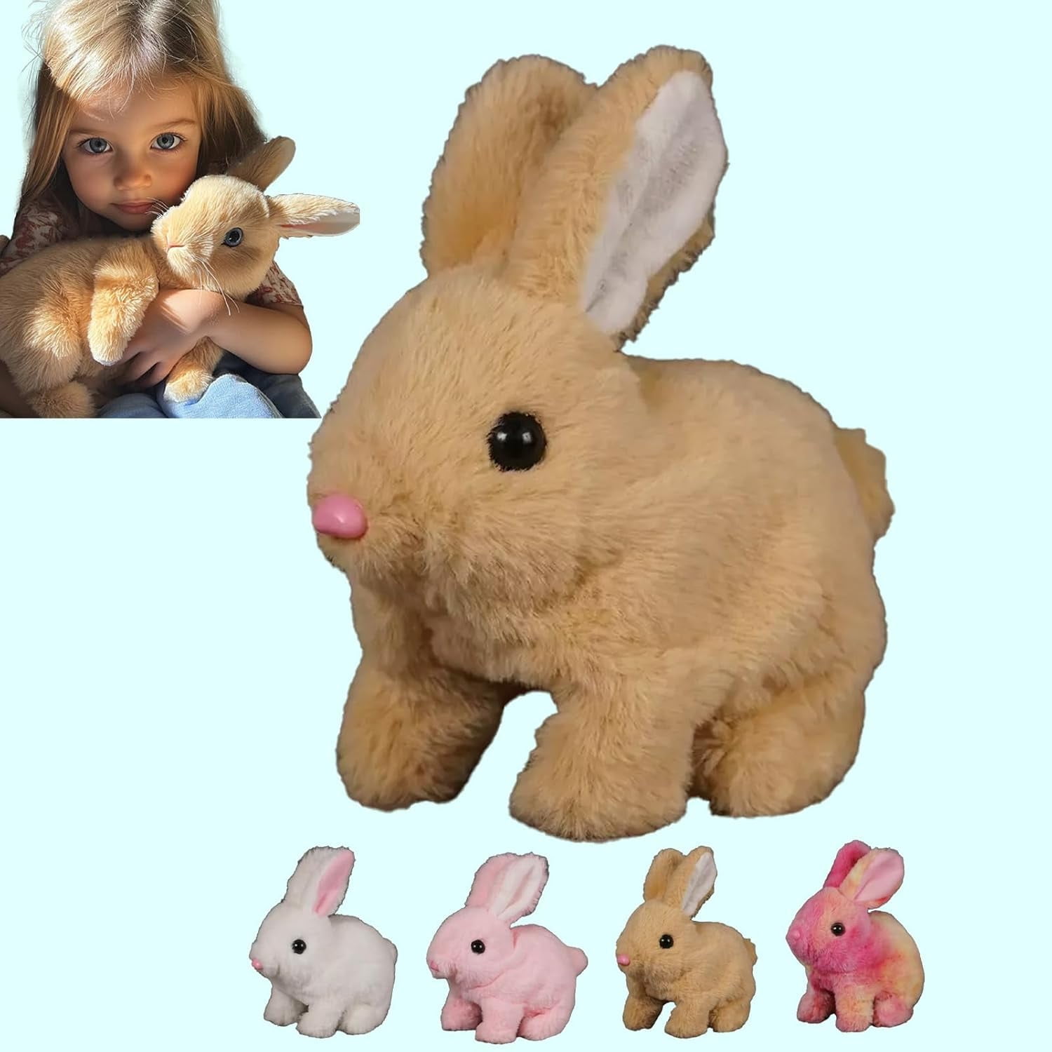 Easter Jumping Bunny Figure Interactive Realistic Bunny Toy - Jumping ...