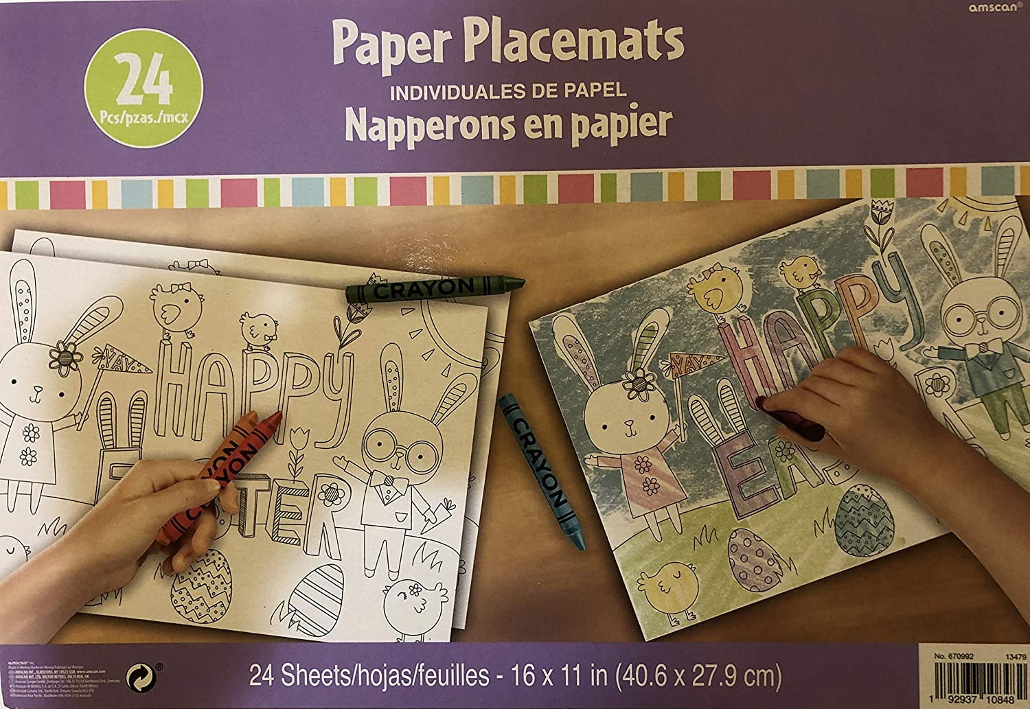 Kids Coloring Placemats for Fun and Learning in Bright Colors