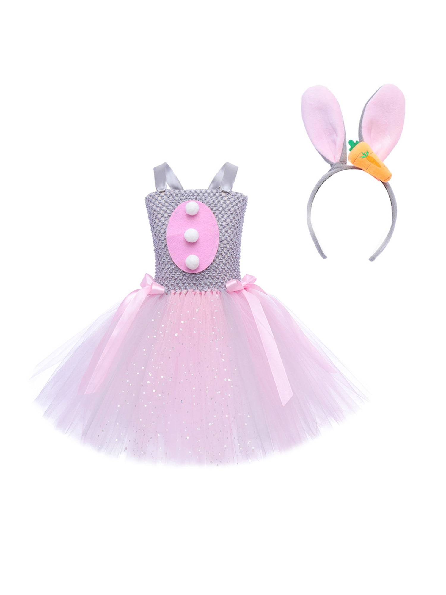 Easter Kids Girls Bunny Costume Tutu Dress Up Clothes Set Rabbit ...