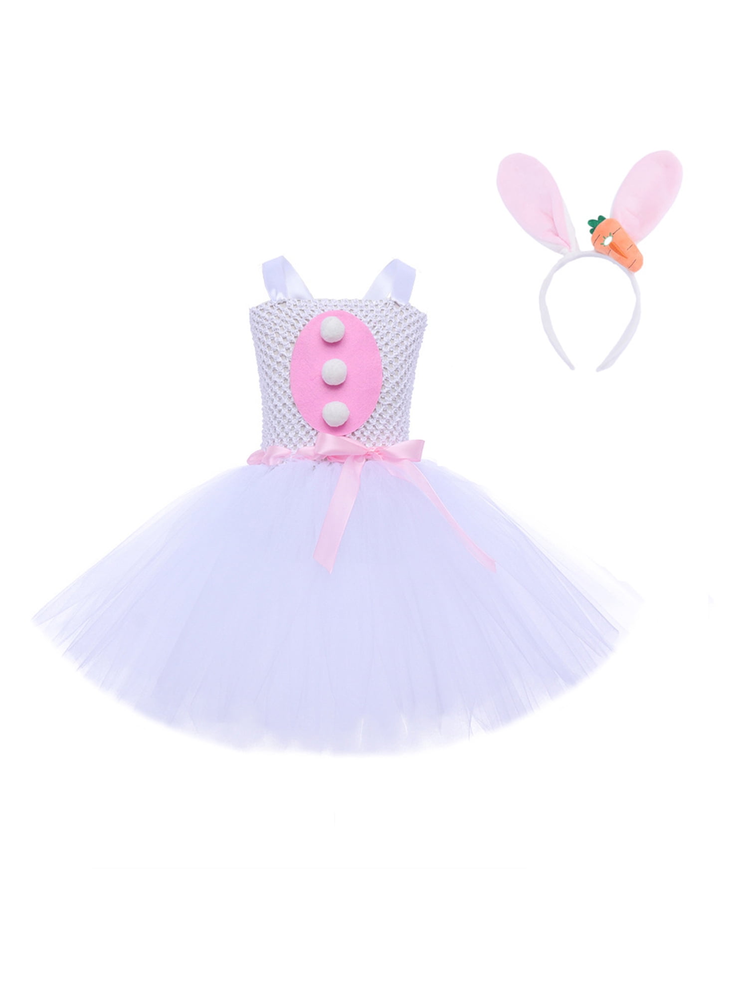 Easter Kids Girls Bunny Costume Tutu Dress Up Clothes Set Rabbit ...
