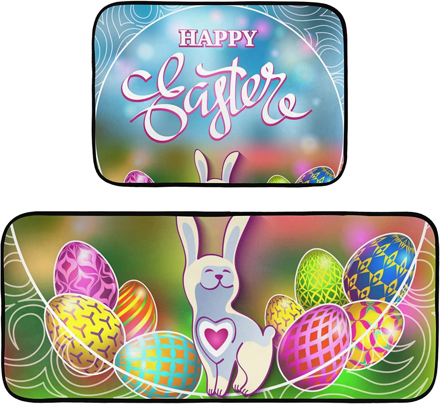 Easter Kitchen Rugs and Mat 2 Pieces Set Cushioned Anti Fatigue Kitchen ...