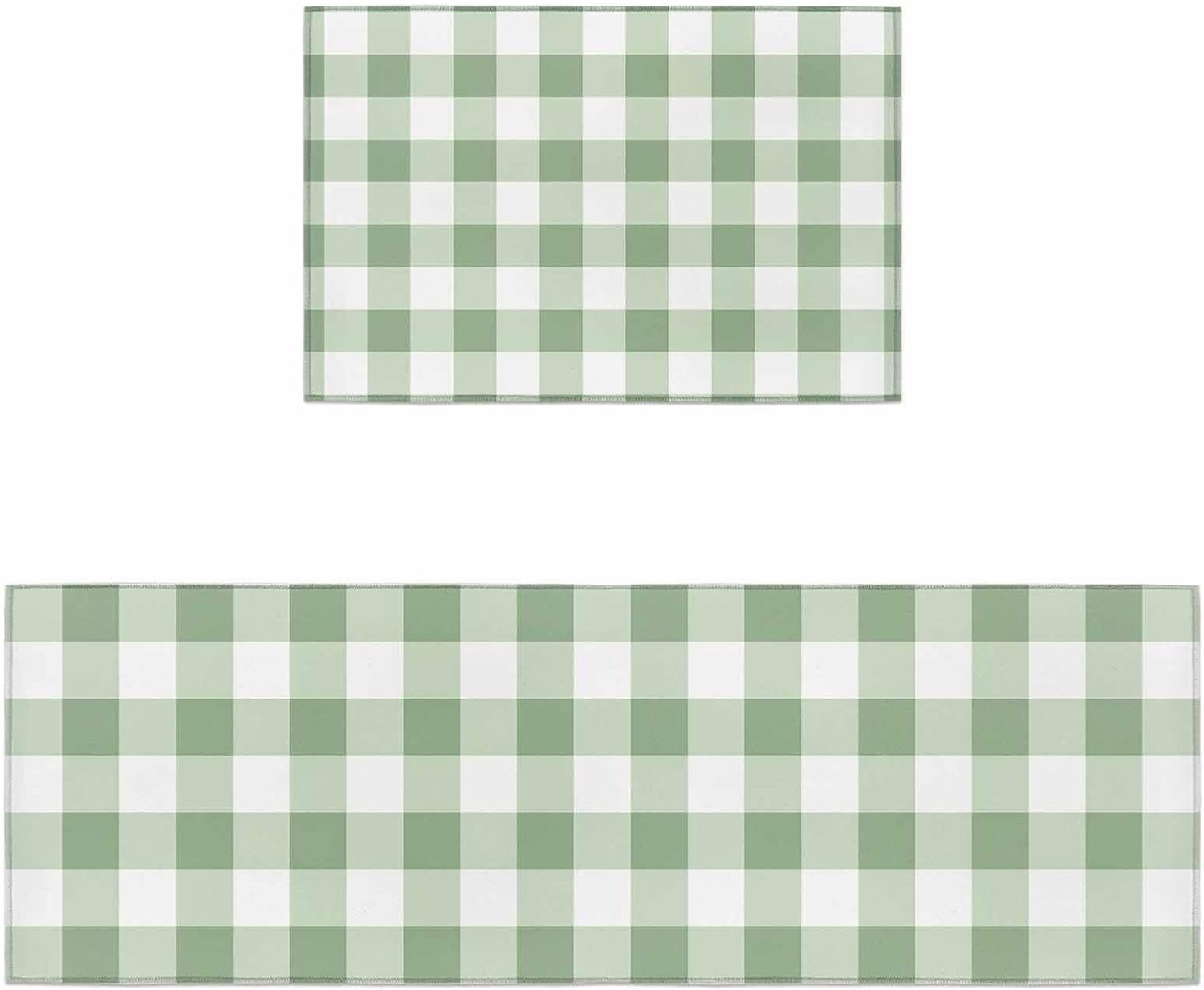 Easter Kitchen Rugs and Mats 2 Pieces Sage Green Buffalo Plaid Runner ...