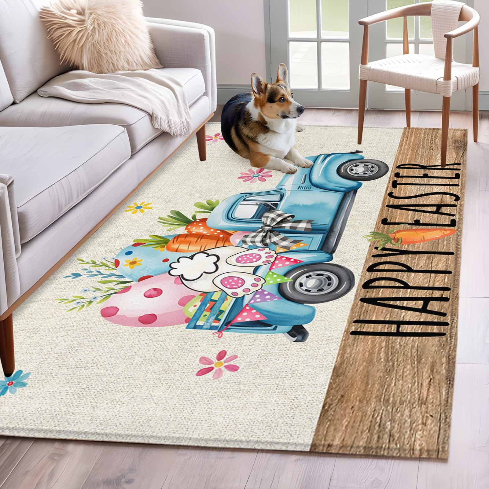 Easter Kitchen Runner Rug 2.7x5 Washable Runners for Hallway Non Slip ...