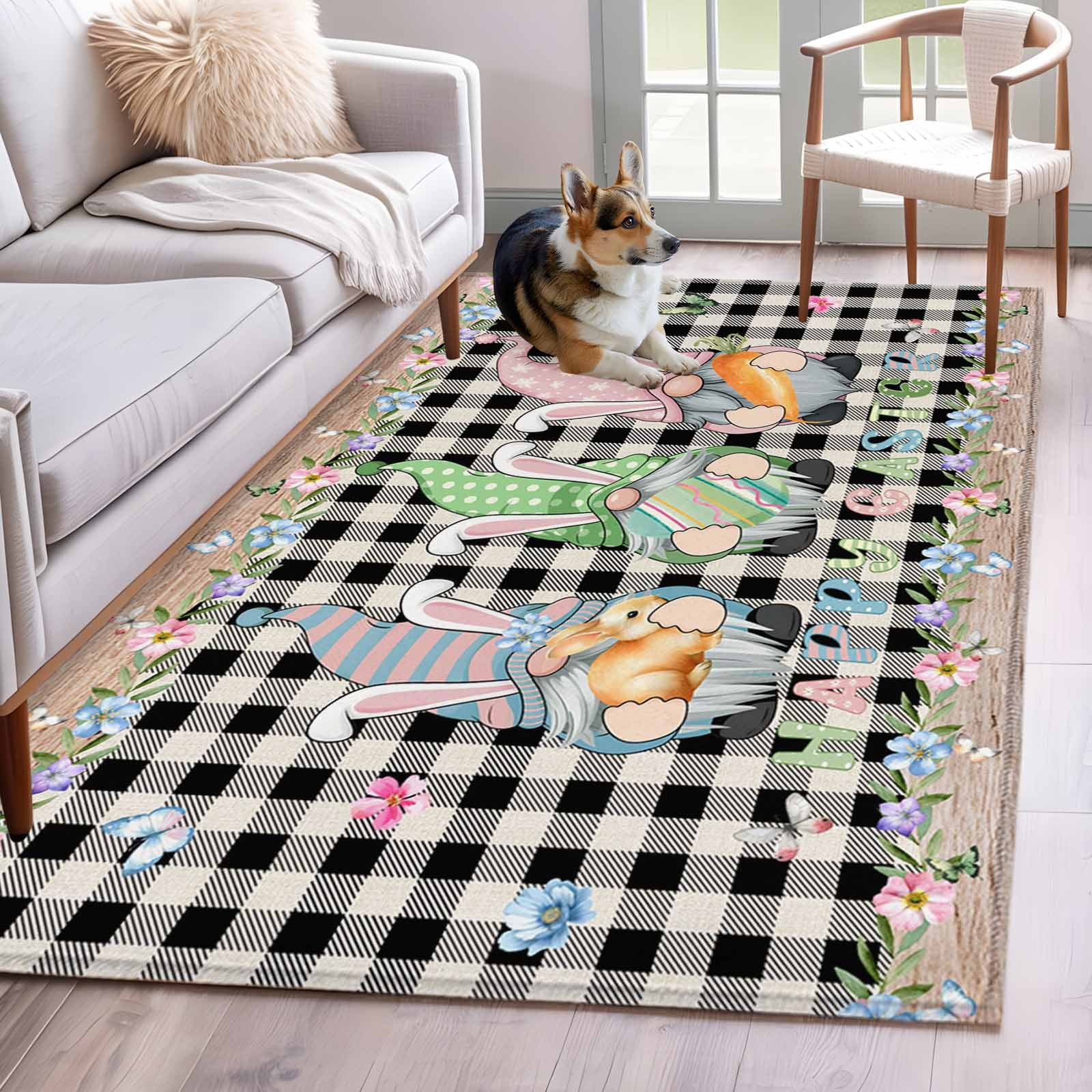 Easter Kitchen Runner Rug 2.7x5 Washable Runners for Hallway Non Slip ...