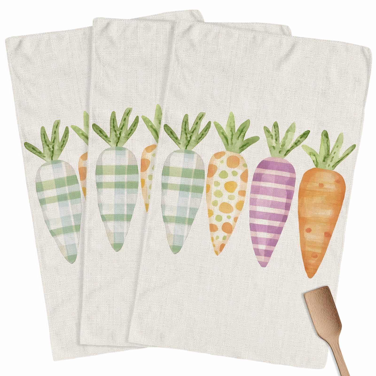 Easter Kitchen Towel Carrots Quick Dry Absorbent Dish Towels Soft ...