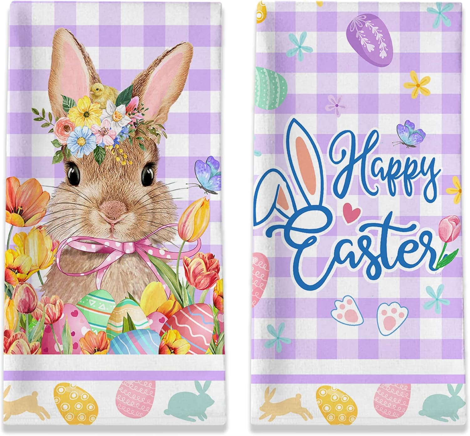 Easter Kitchen Towels, Easter Towels Set of 2, Happy Easter Dish Hand ...