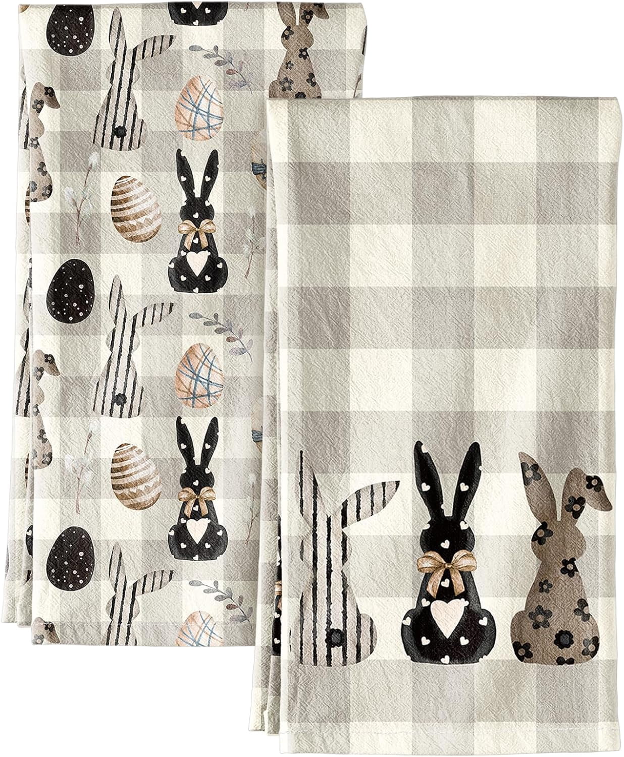 Easter Kitchen Towels Set of 2 - Flour Sack Tea Towels with Hanging ...
