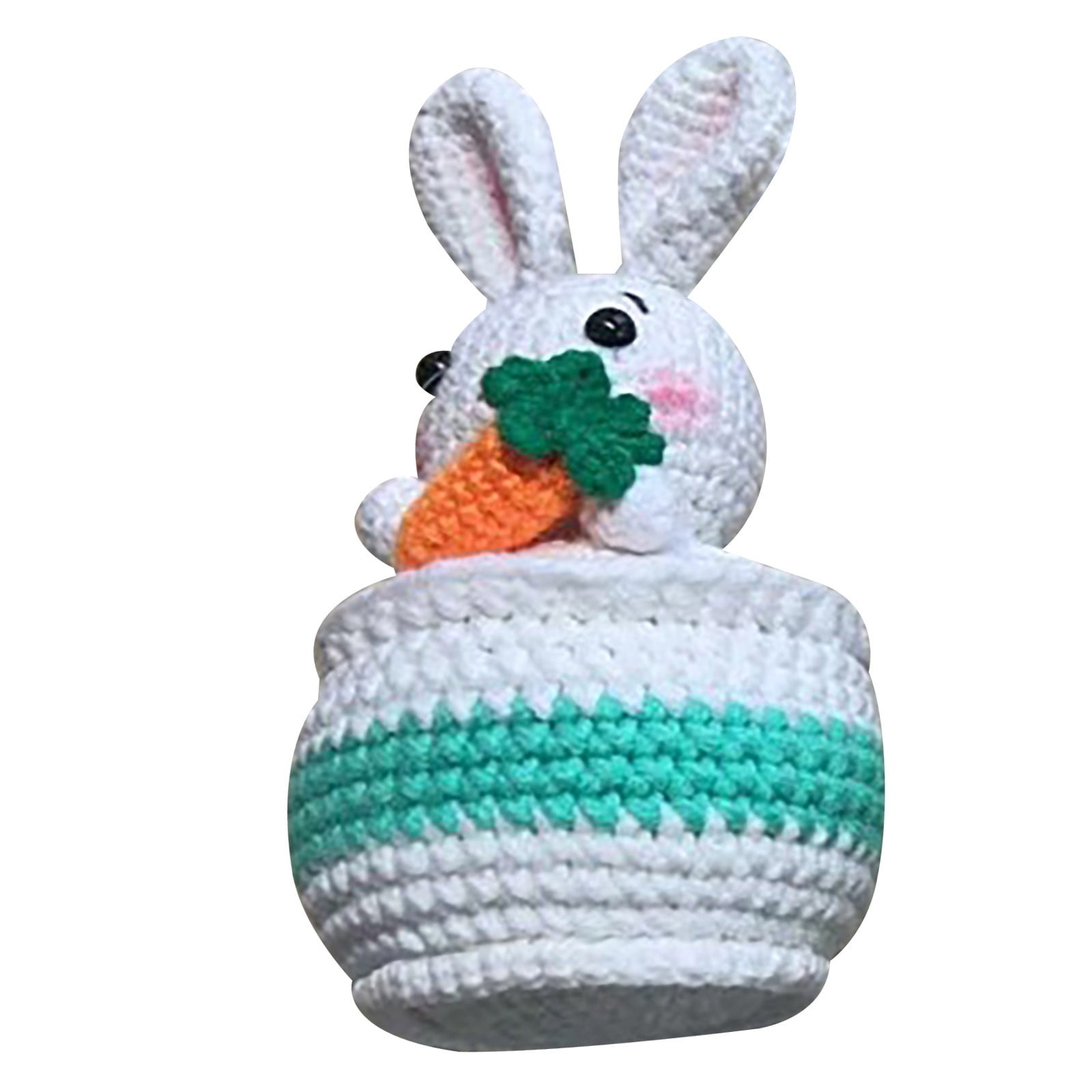 Easter Knitted Rabbit Carrot Ornament, Happy Easter Bunny and Carrot ...