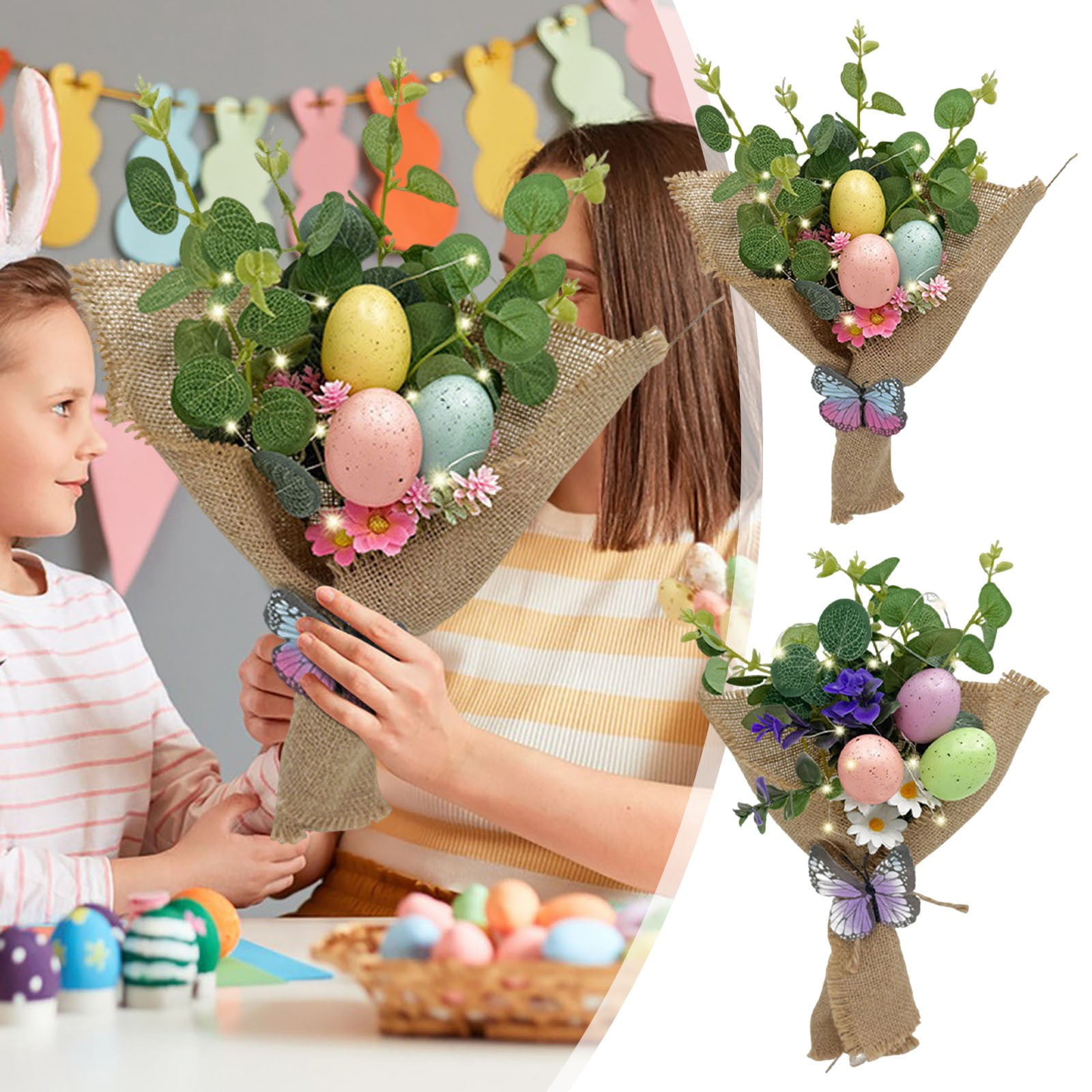 Easter LED Light-Up Artificial Flower Tree | Warm White Battery-Powered ...