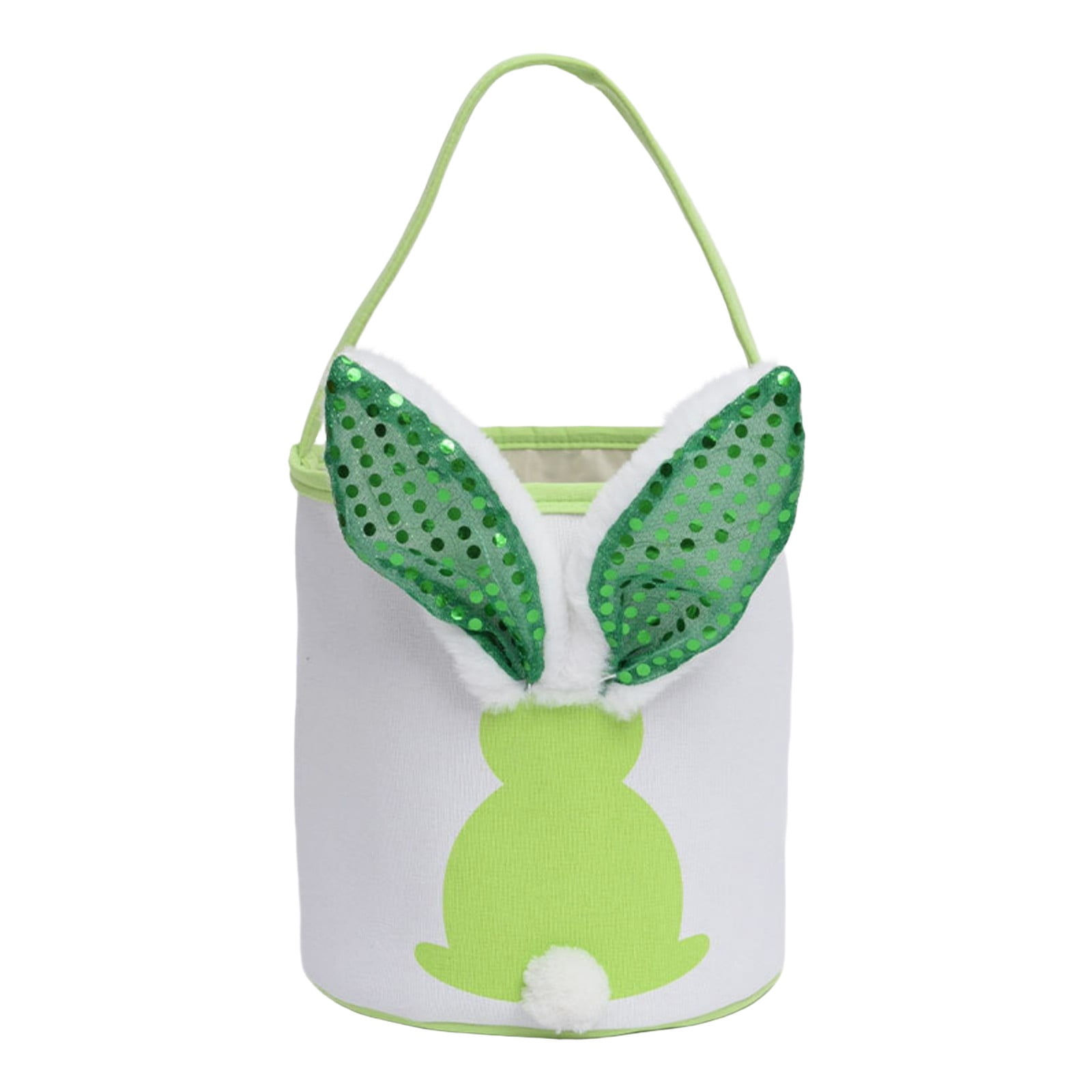 Easter LED Light Up Bunny Ear Basket, Glowing Fabric Easter Egg Hunt ...