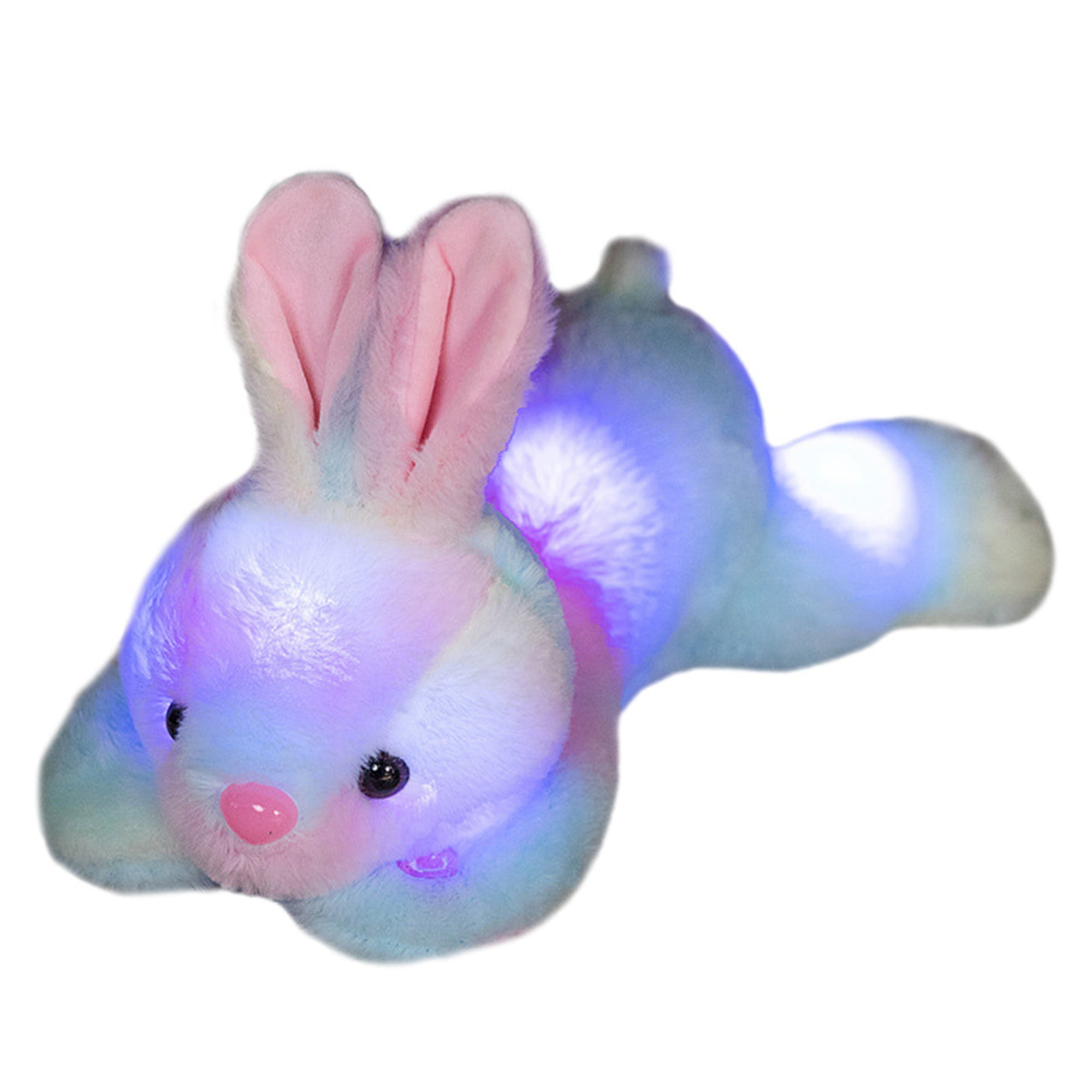 Easter LED Plush Bunny Colorful Light up Stuffed Animal Rabbit Floppy ...