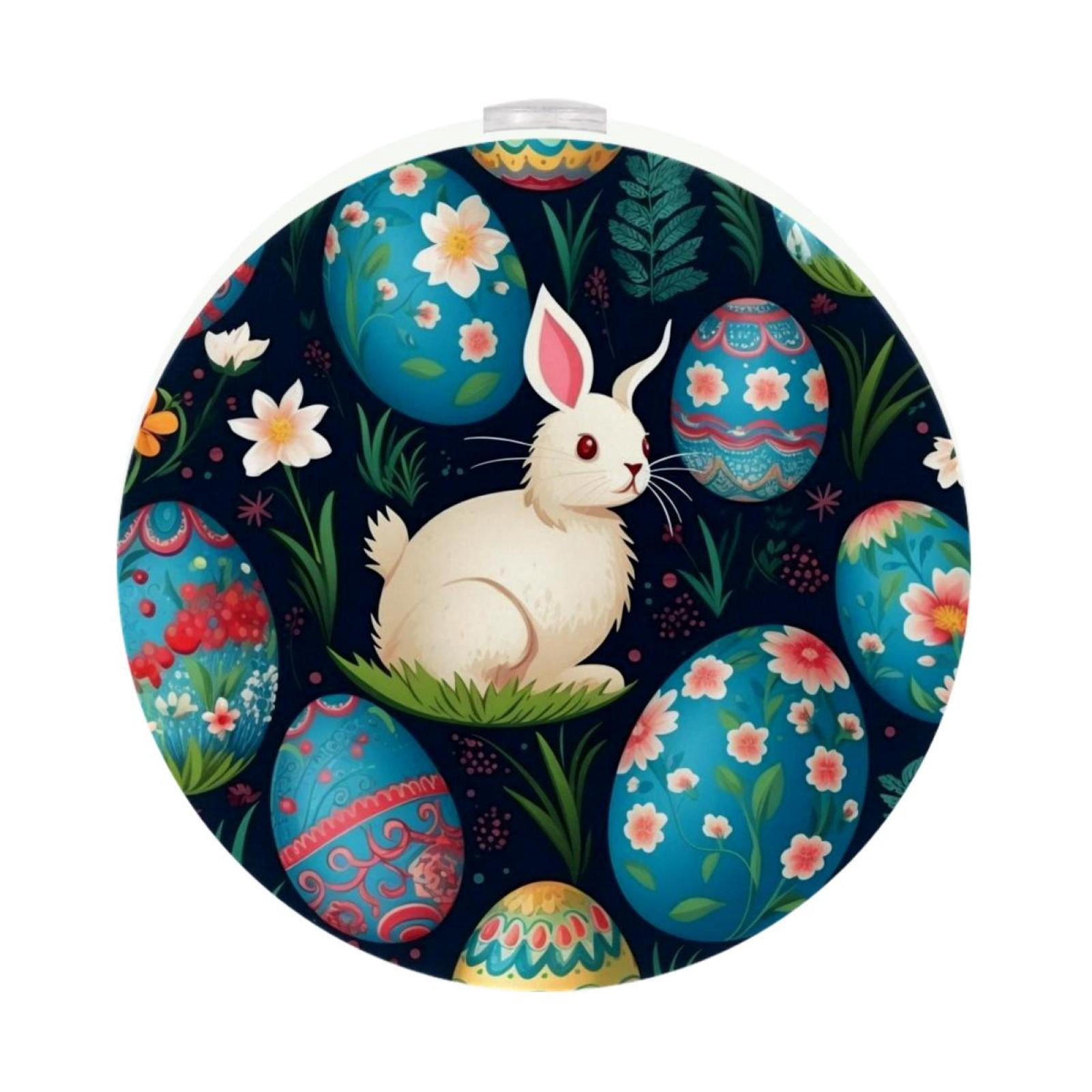 Easter LED Round Night Light-2PCS, Dimmable Plug-in Wall Lamp with Dusk ...