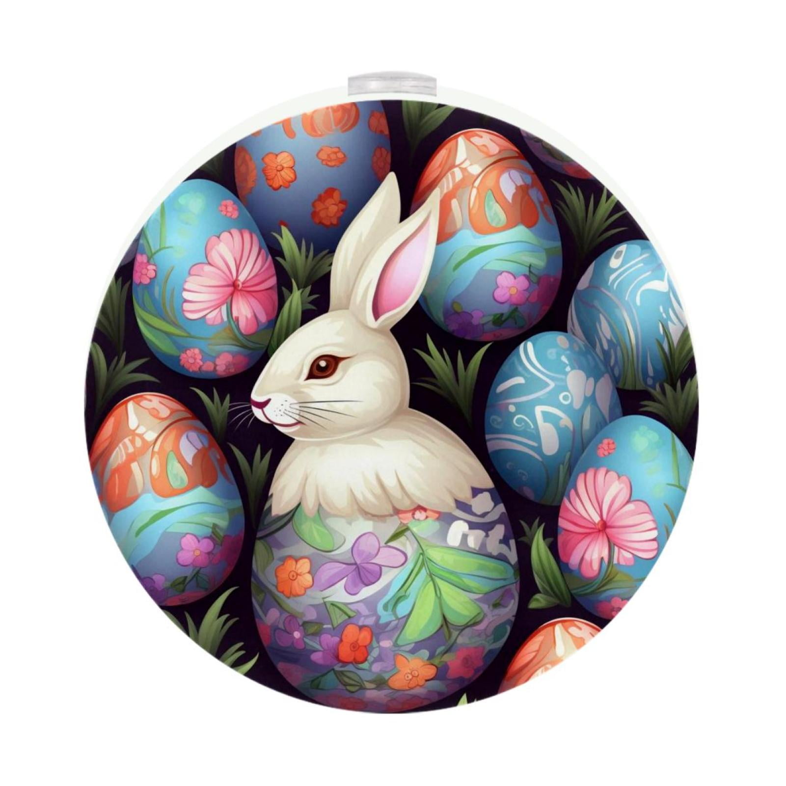 Easter LED Round Night Light - 2PCS, Plug-in Dusk-to-Dawn Sensor ...