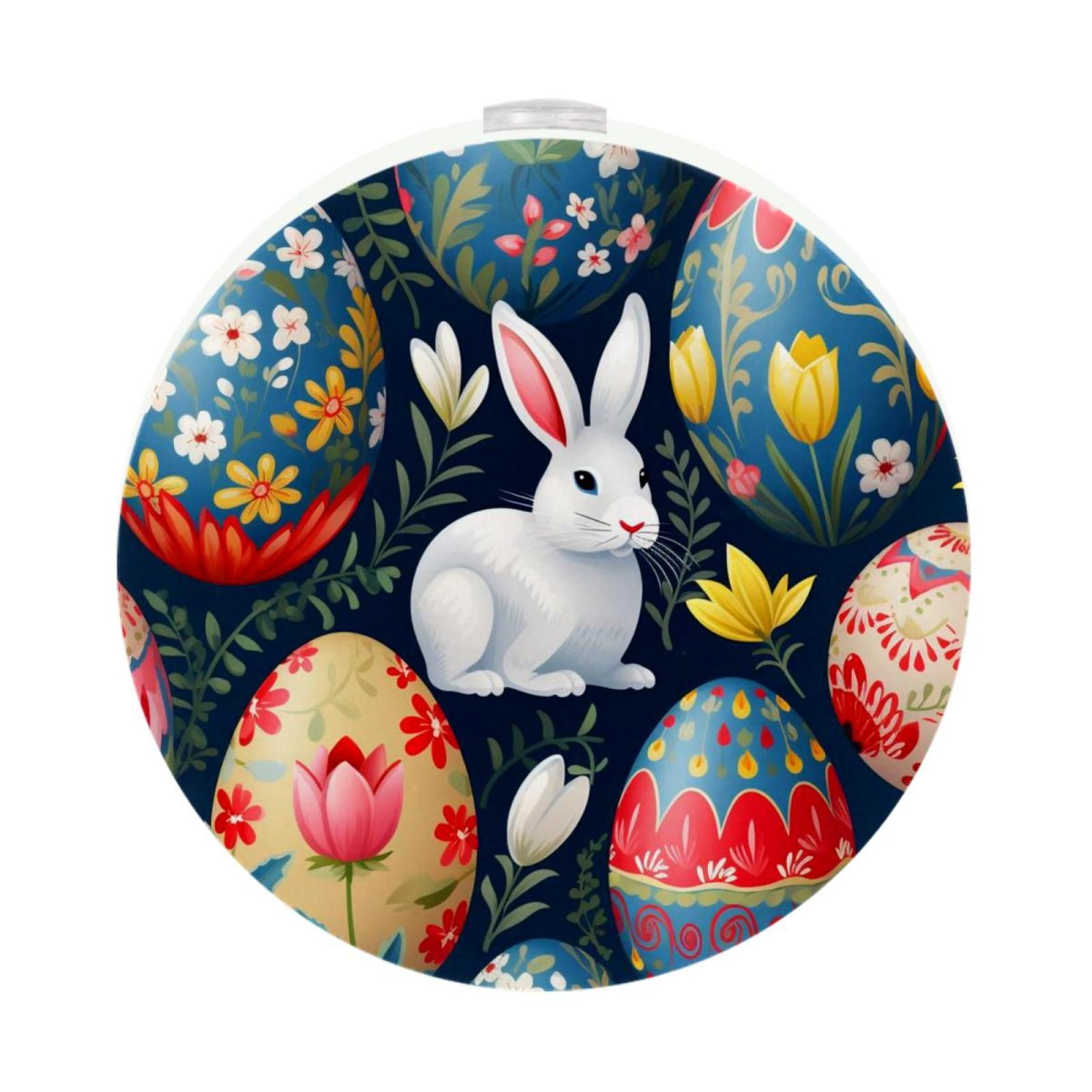 Easter LED Round Night Light- Set of 2, Portable Rechargeable Mini ...