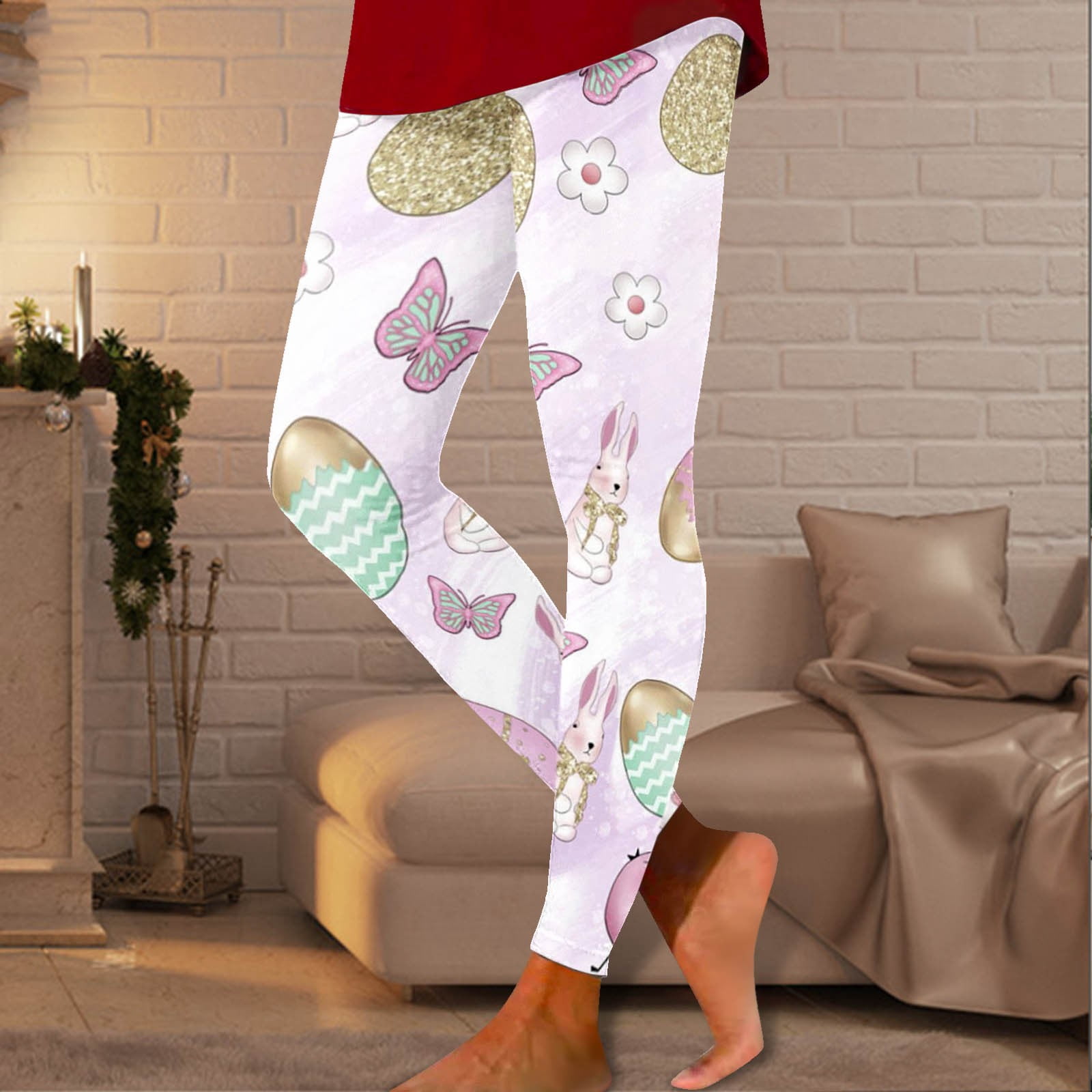 Easter Leggings for Women Tummy Control High Waist Gym Sports Workout ...