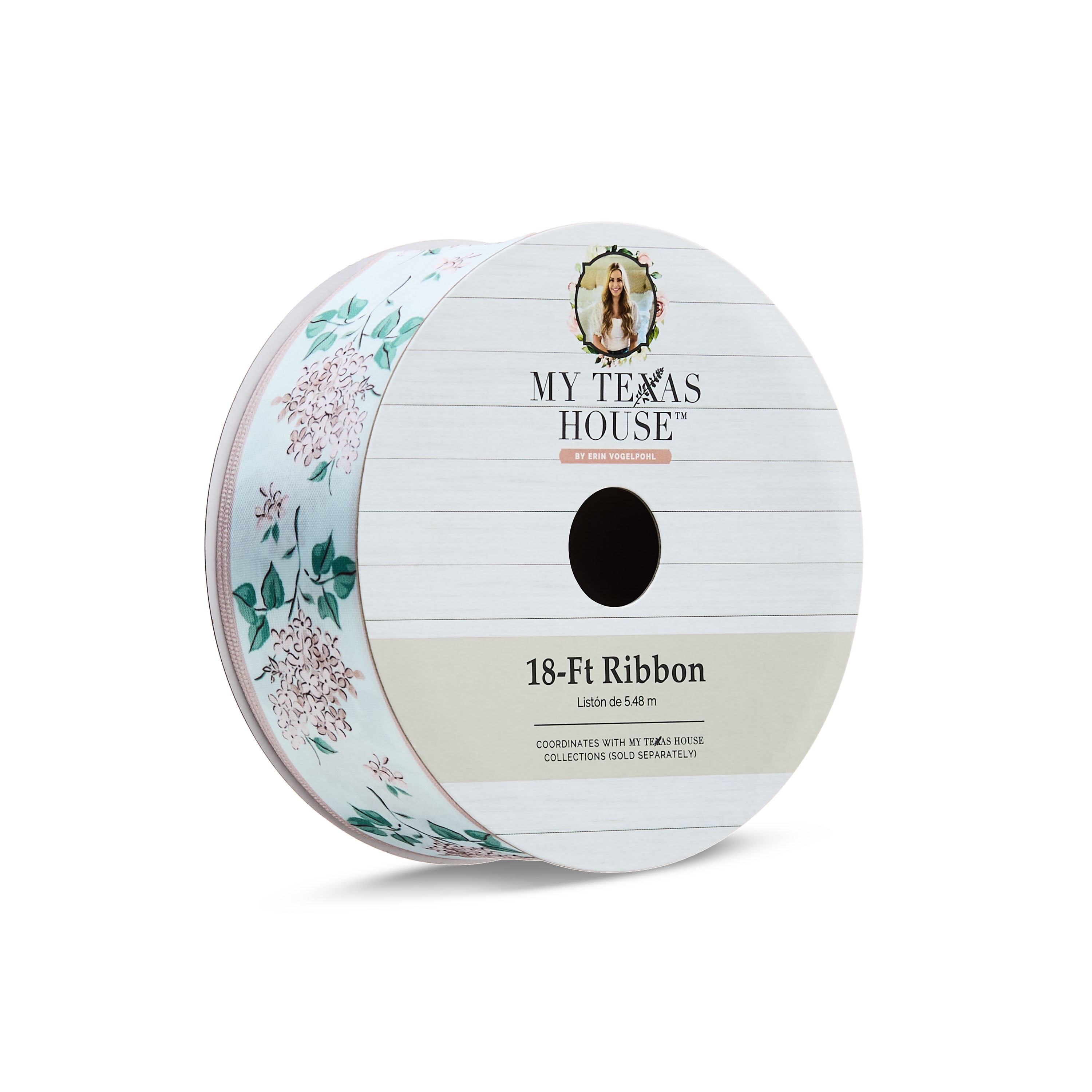 Easter Light Pink Floral Ribbon, 18 ft, by My Texas House - Walmart.com