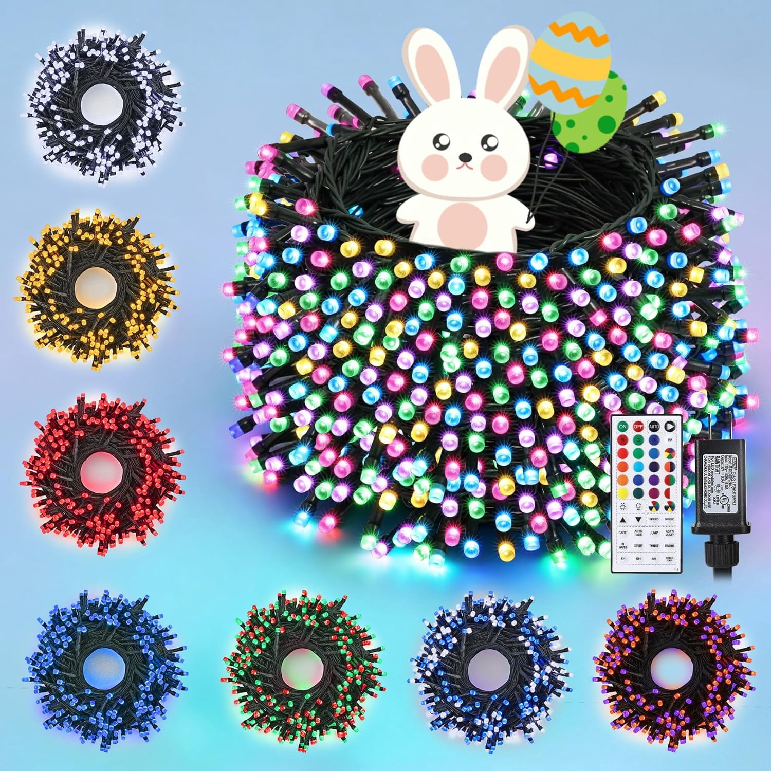 Easter Lights RGB String Lights, 66ft 200 LED Color Changing String ...