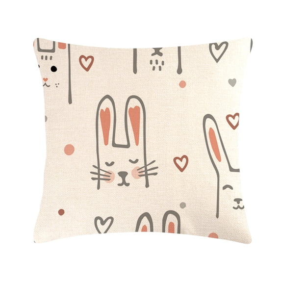 Easter Living Room Decor - Spring Colors Couch Pillow Covers with Bunny ...