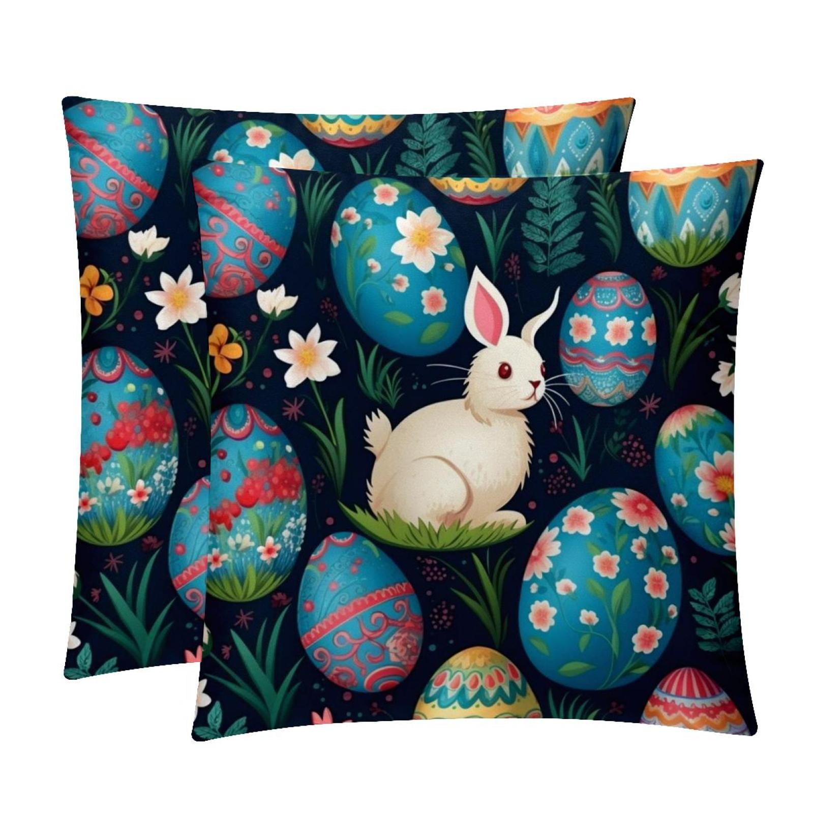 Easter Luxurious Velvet Throw Pillow Covers Set of 2 with Unique ...