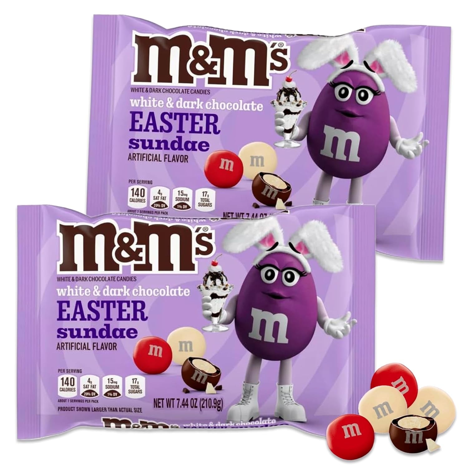 Easter M&M Sundae 2 Pack White and Dark Chocolate M&M's Easter Candy ...