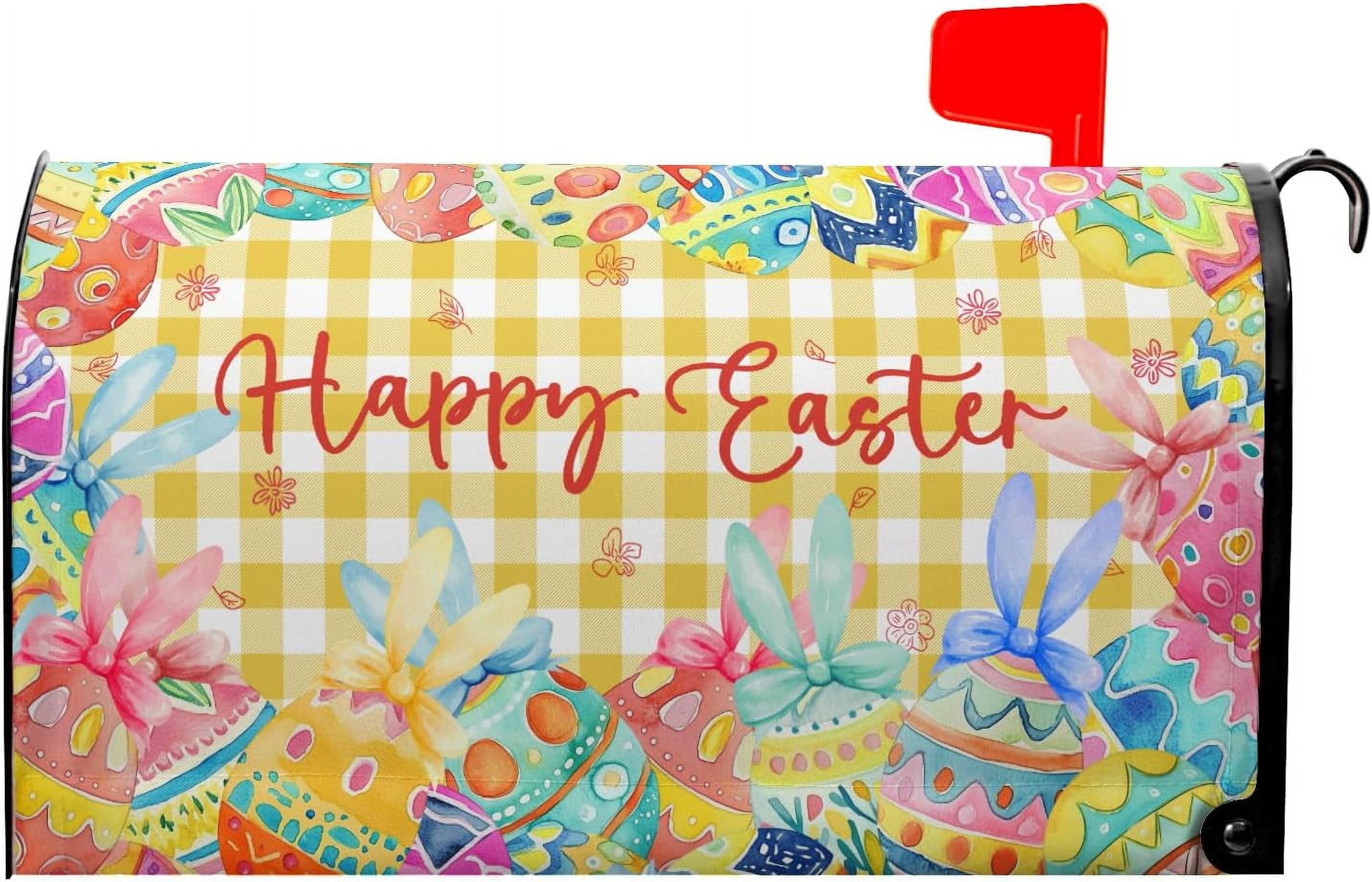 Easter Magnetic Mailbox Cover | Colorful Eggs | Standard 21x18in | Post ...