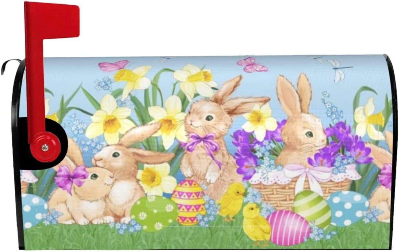 Easter Mailbox Cover Magnetic Spring Summer Mailbox Wraps Easter Bunny ...