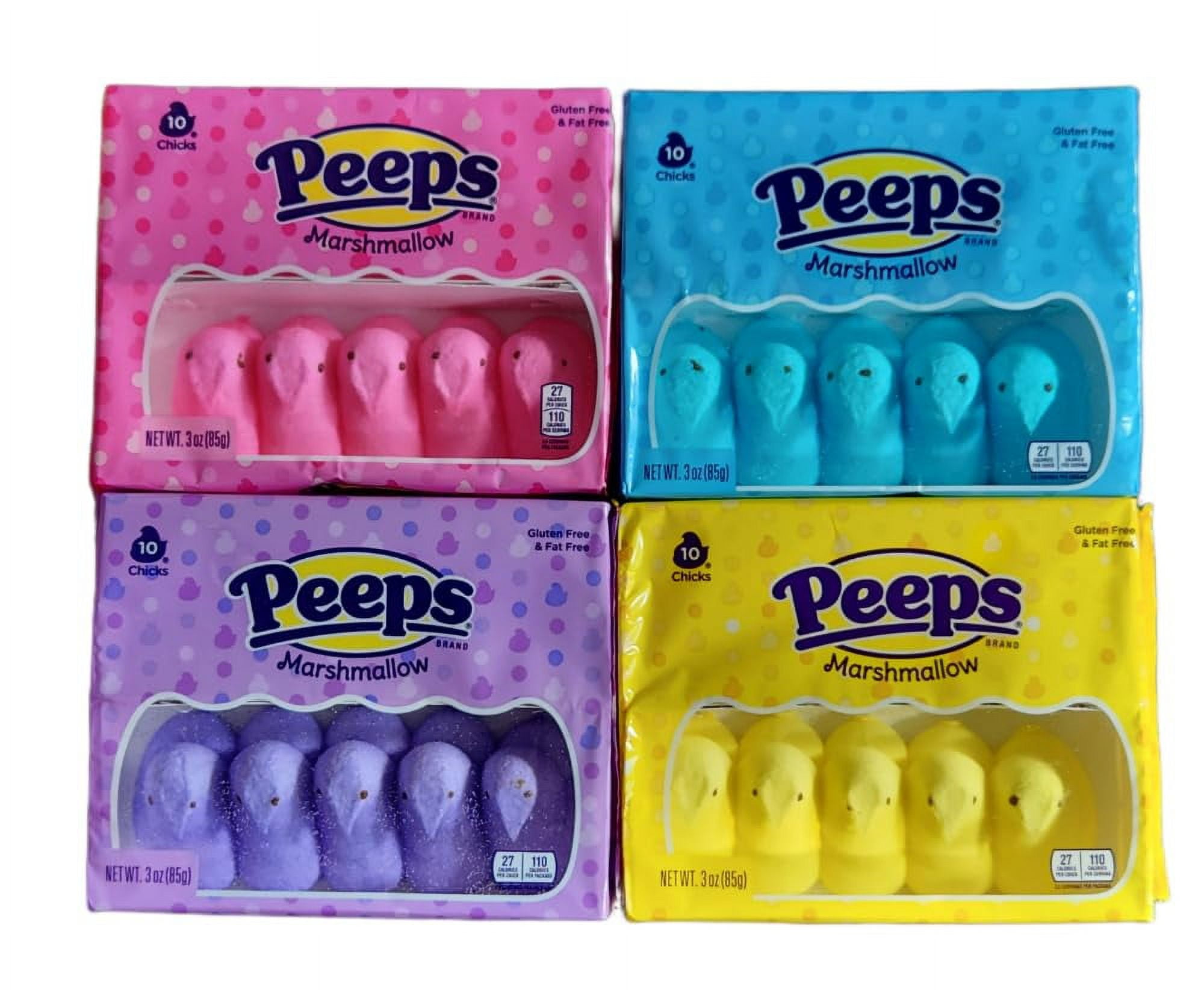 Easter Marshmallow Chicks, Variety Pack, 10 Count (, Blue, Purple, and ...
