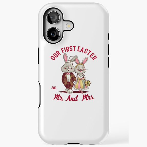 Easter Matching Couple Husband Wife Art iPhone Case 17 11 12 13 14 15 ...