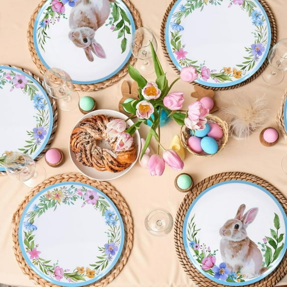 Easter Melamine Dinner Dishes Set - Unbreakable Plates for Holiday ...