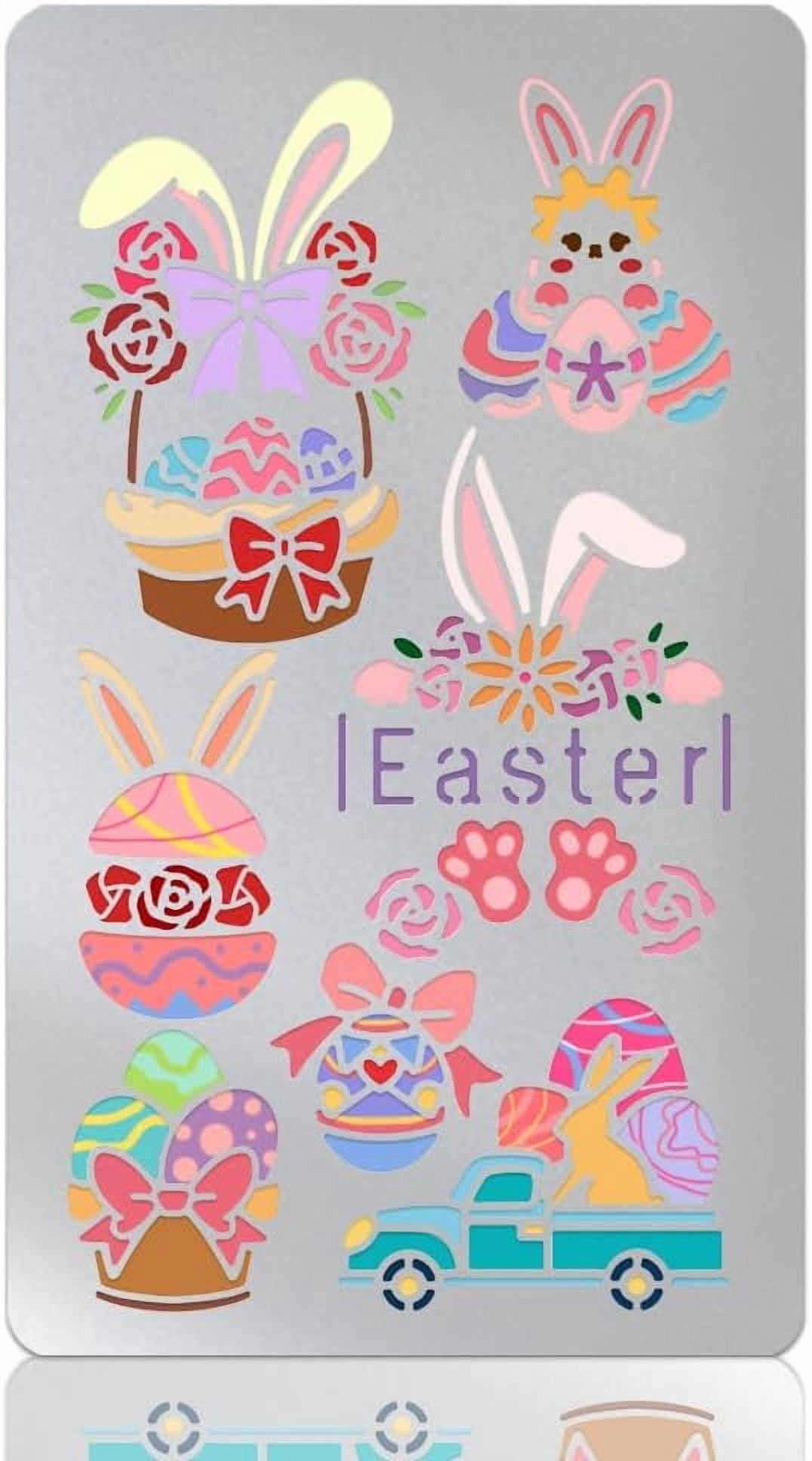 Easter Metal Stencil Reusable Rabbit Print Stainless Steel Painting ...