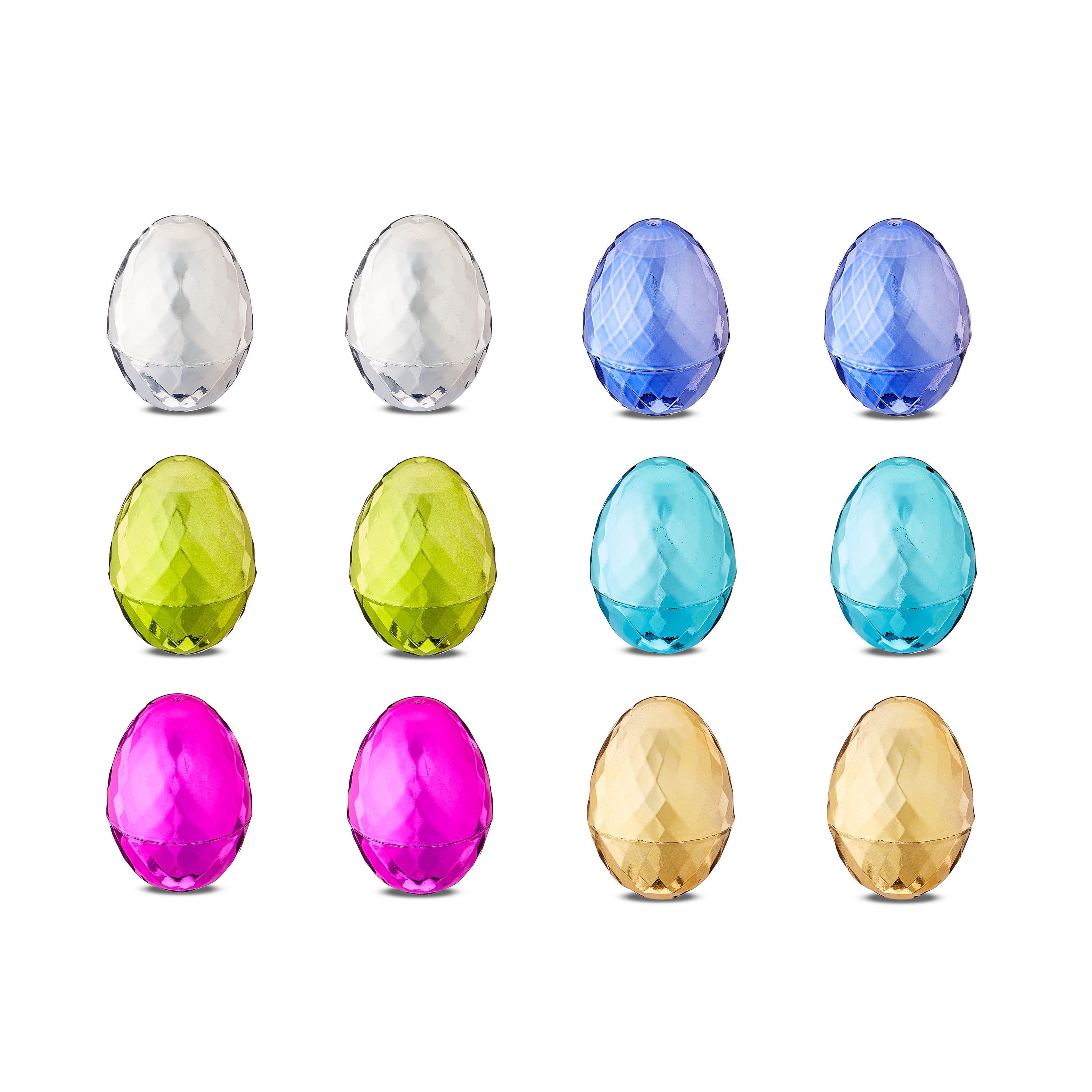 Easter Multicolor Metallic Plastic Fillable Eggs, 1.5 in, 12 Count, by ...