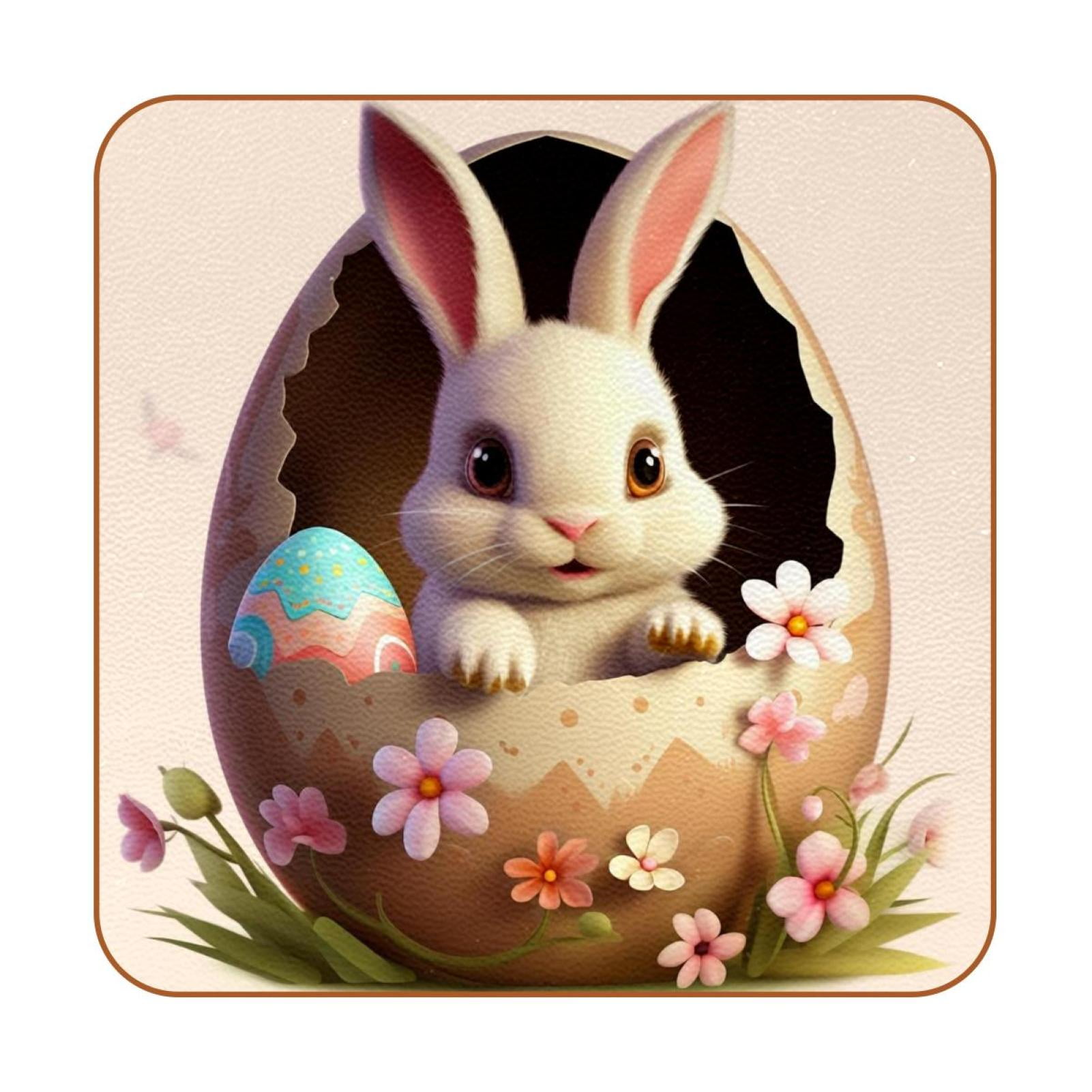 Easter Microfiber Leather Square Coasters (6PCS) - Set of 6 Modern ...