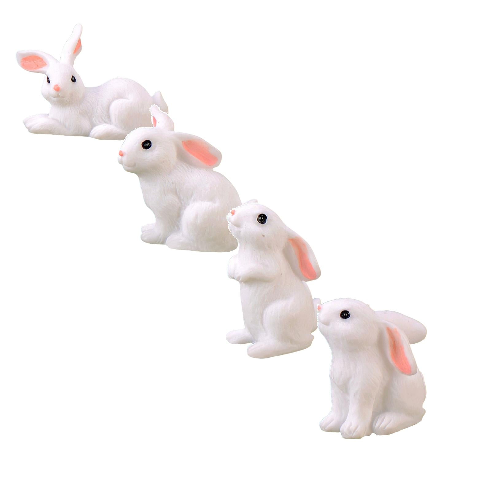Easter Mini Bunny Figurines Resin Miniature Rabbit Figure Small Bunny ...