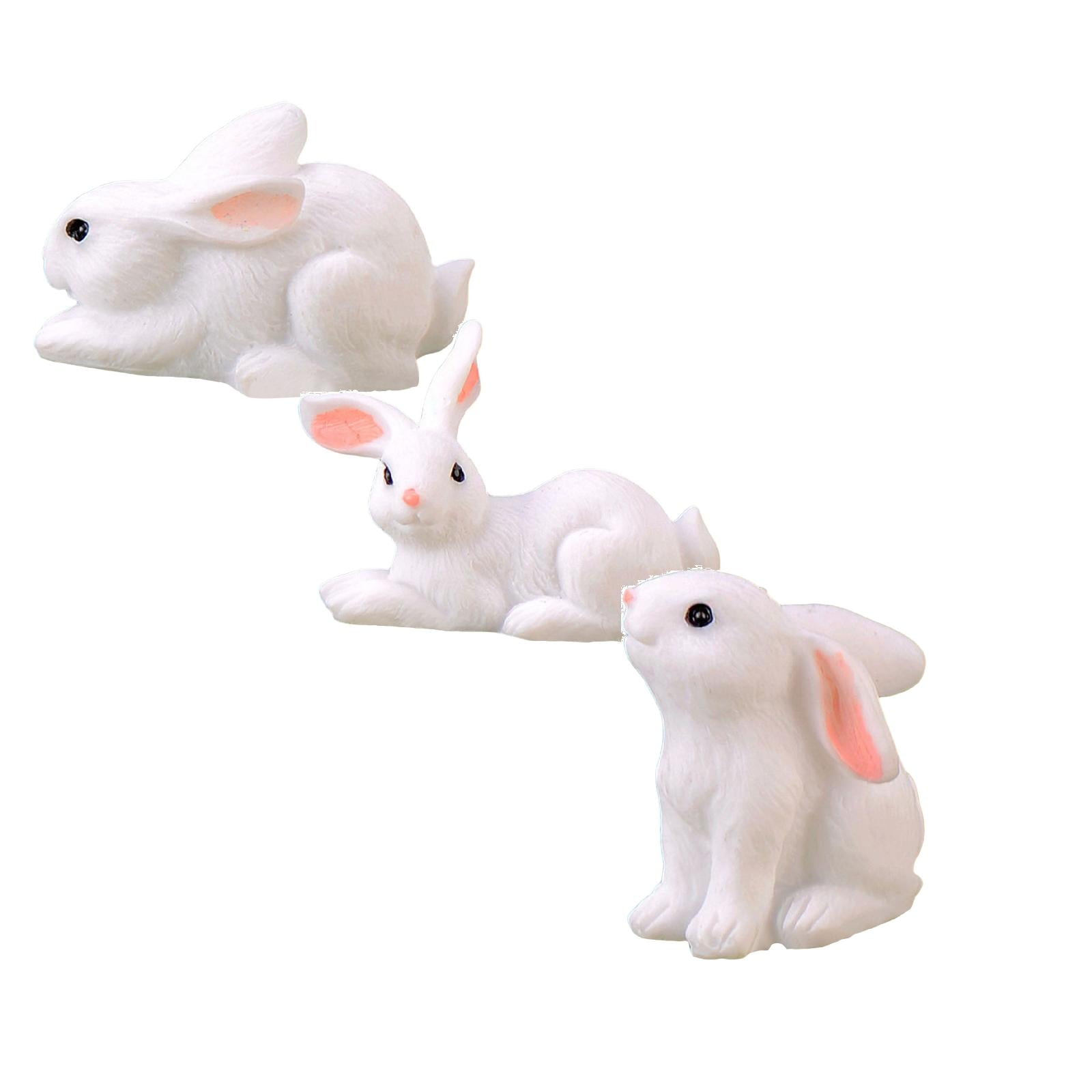 Easter Mini Bunny Figurines Resin Miniature Rabbit Figure Small Bunny ...
