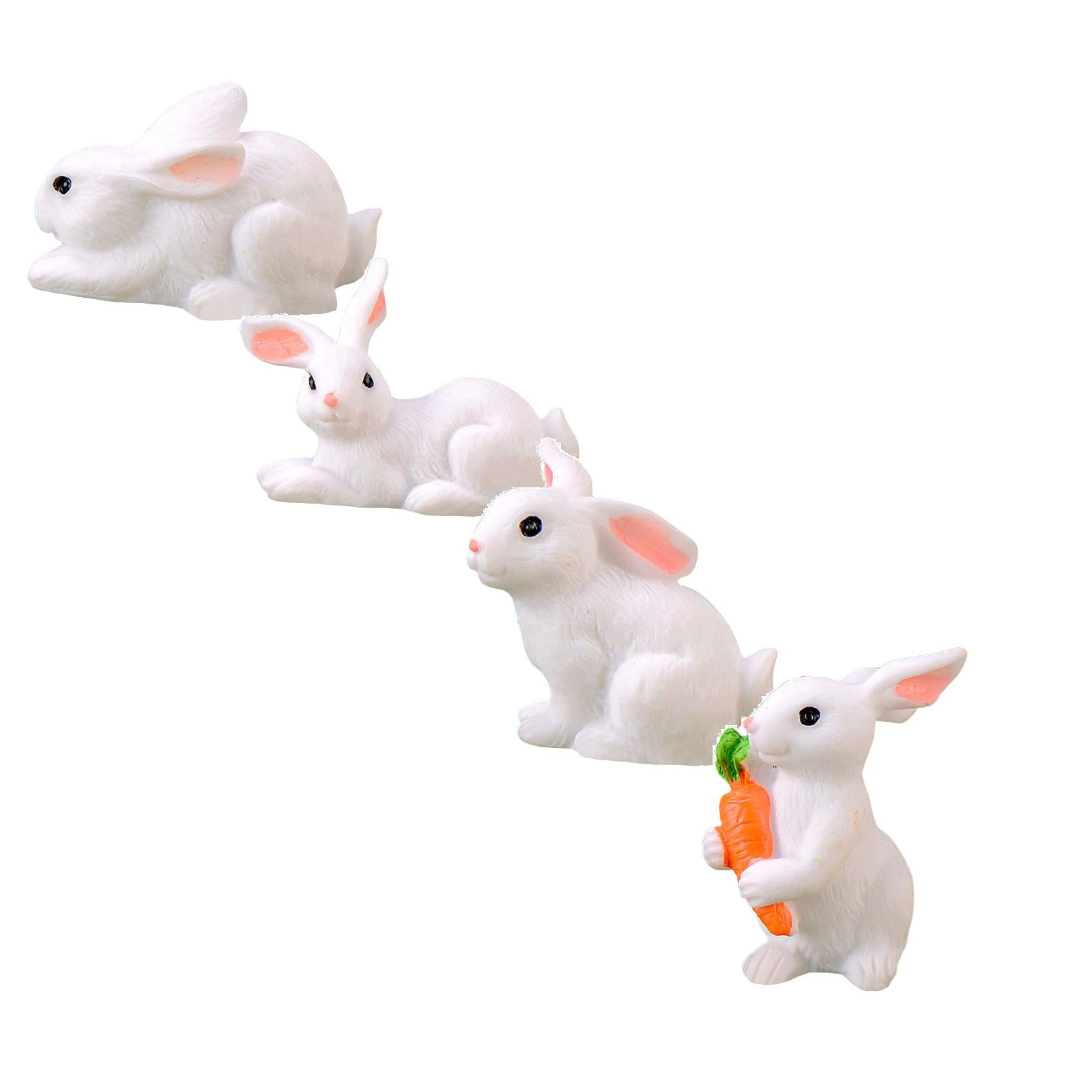 Easter Mini Bunny Figurines Resin Miniature Rabbit Figure Small Bunny ...