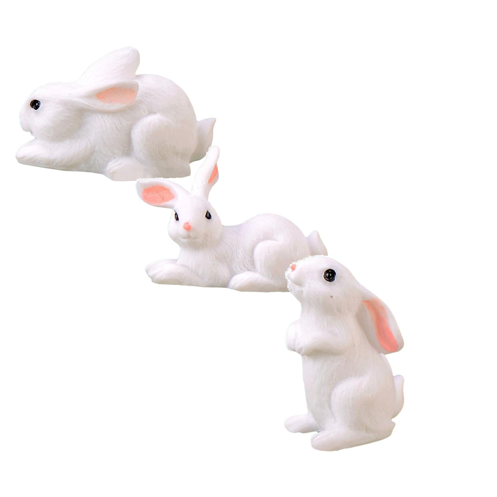 Easter Mini Bunny Figurines Resin Miniature Rabbit Figure Small Bunny ...