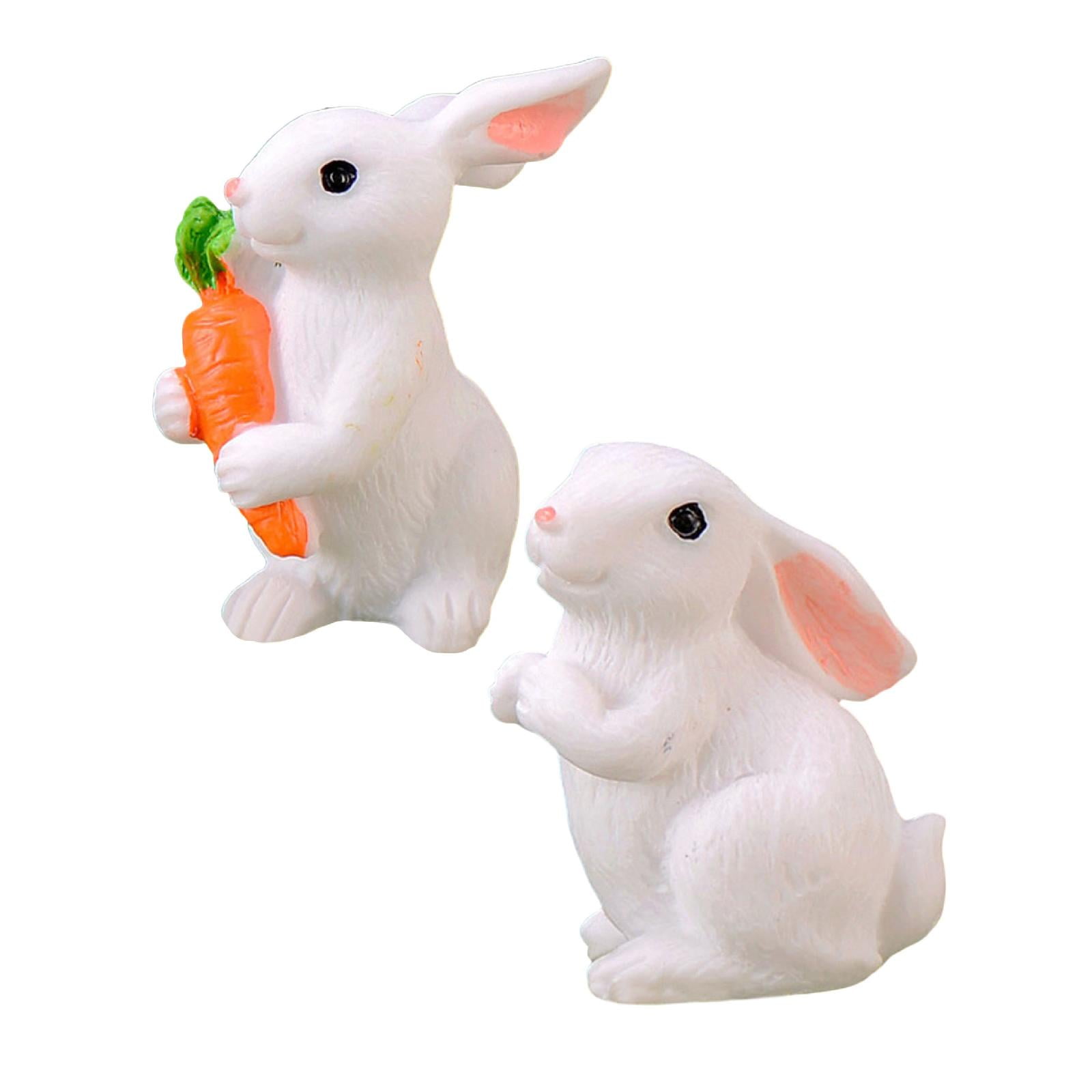 Easter Mini Bunny Figurines Resin Miniature Rabbit Figure Small Bunny ...