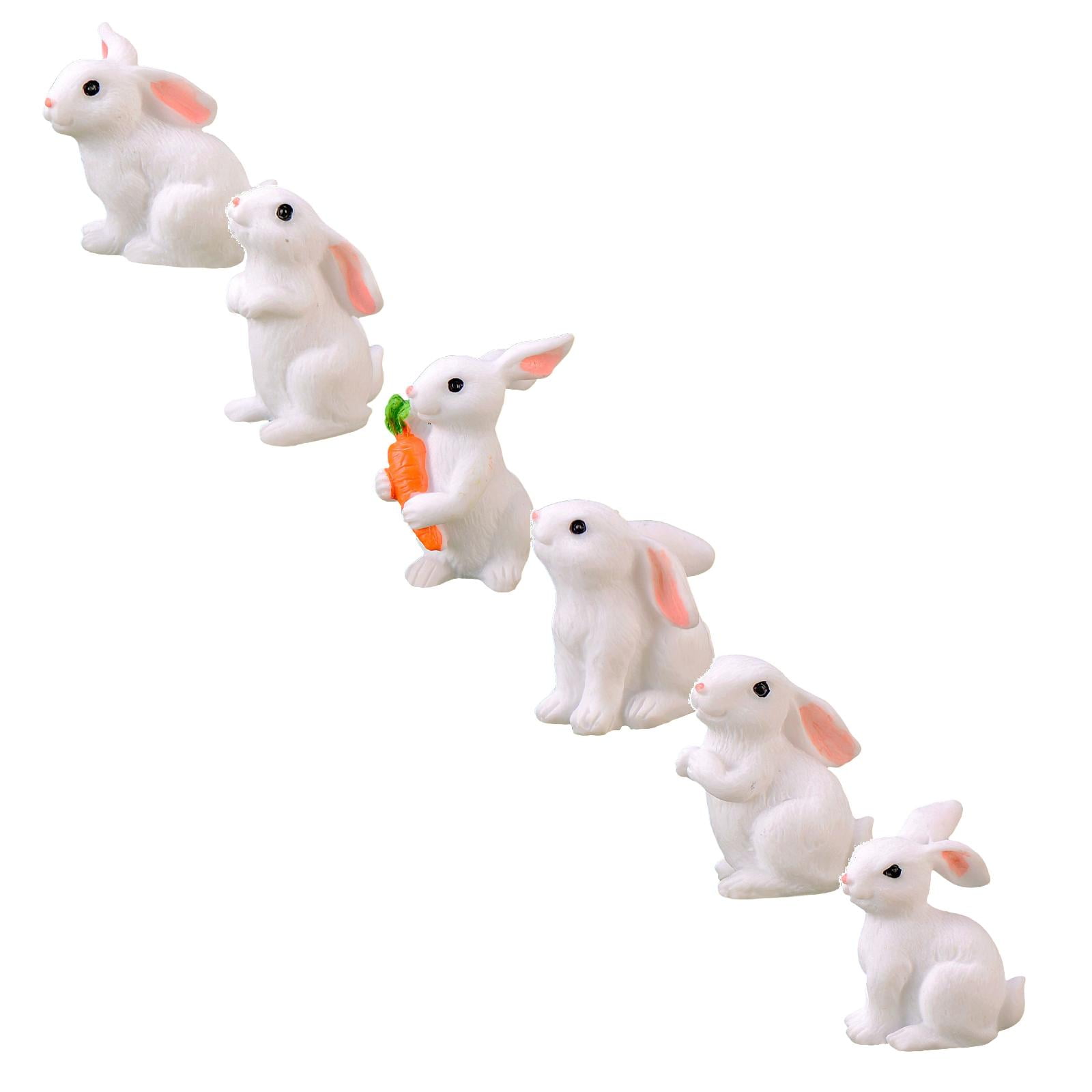 Easter Mini Bunny Figurines Resin Miniature Rabbit Figure Small Bunny ...